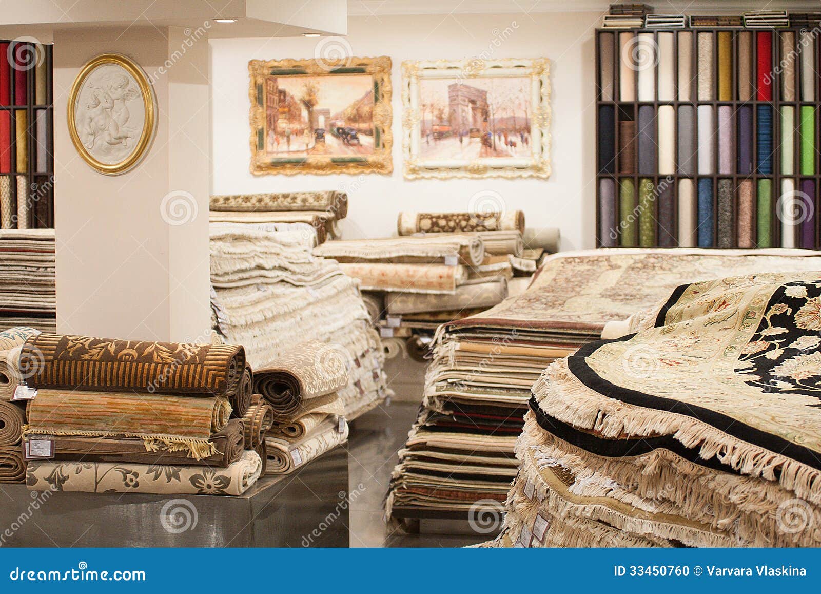 Interior of the Carpet Shop Stock Photo - Image of handmade, nepal ...