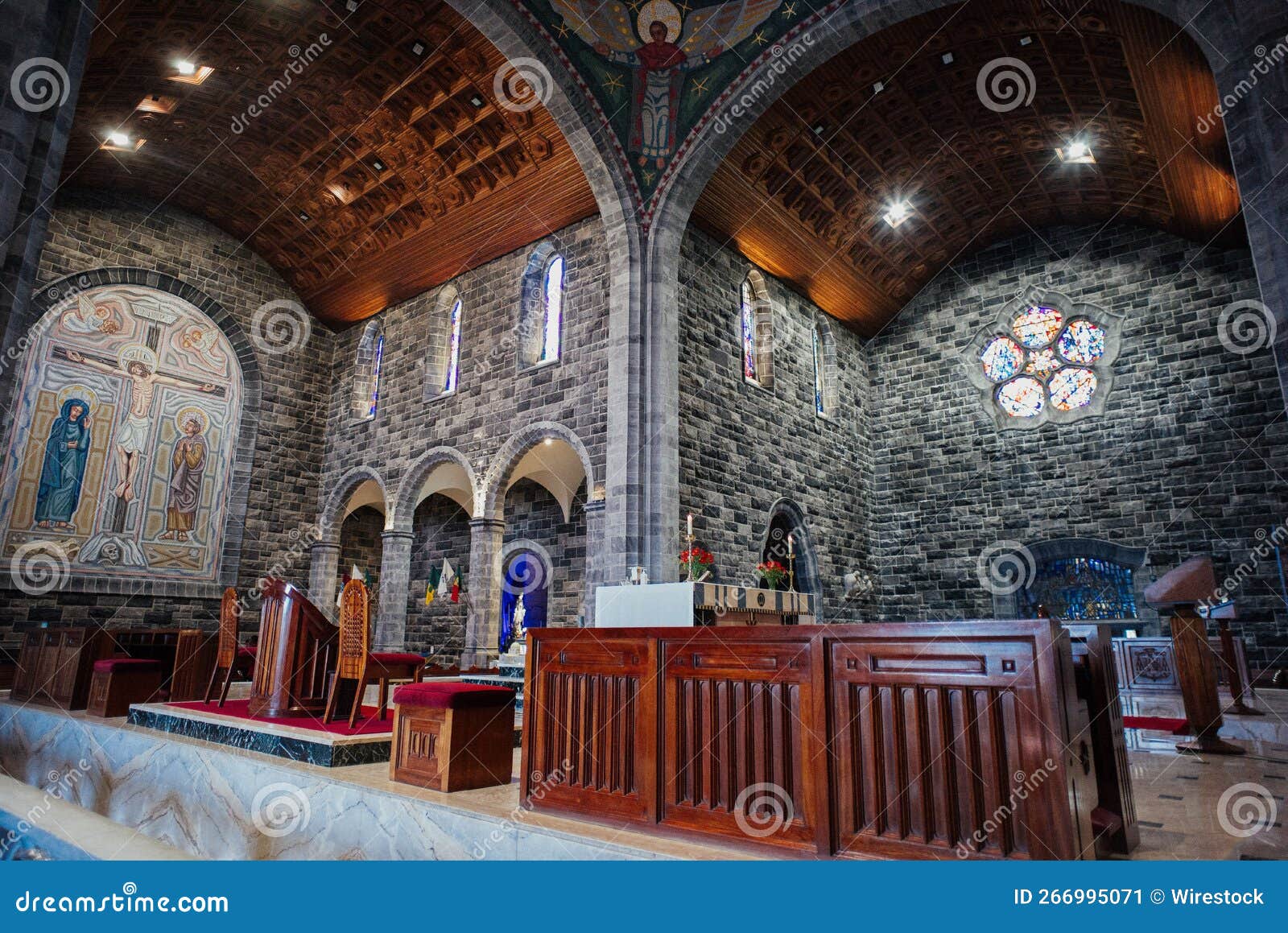 Interior of a Cathedral with Arch Columns Stock Image - Image of ...