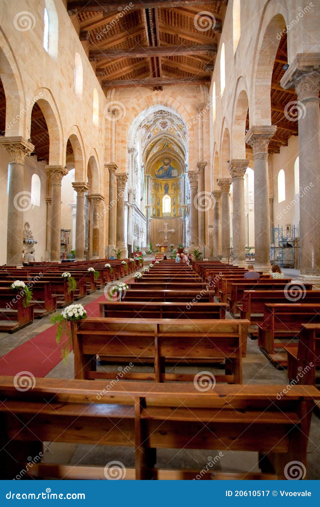 Interior of Cathedral in Cefalu, Sicily, Italy Stock Image - Image of ...
