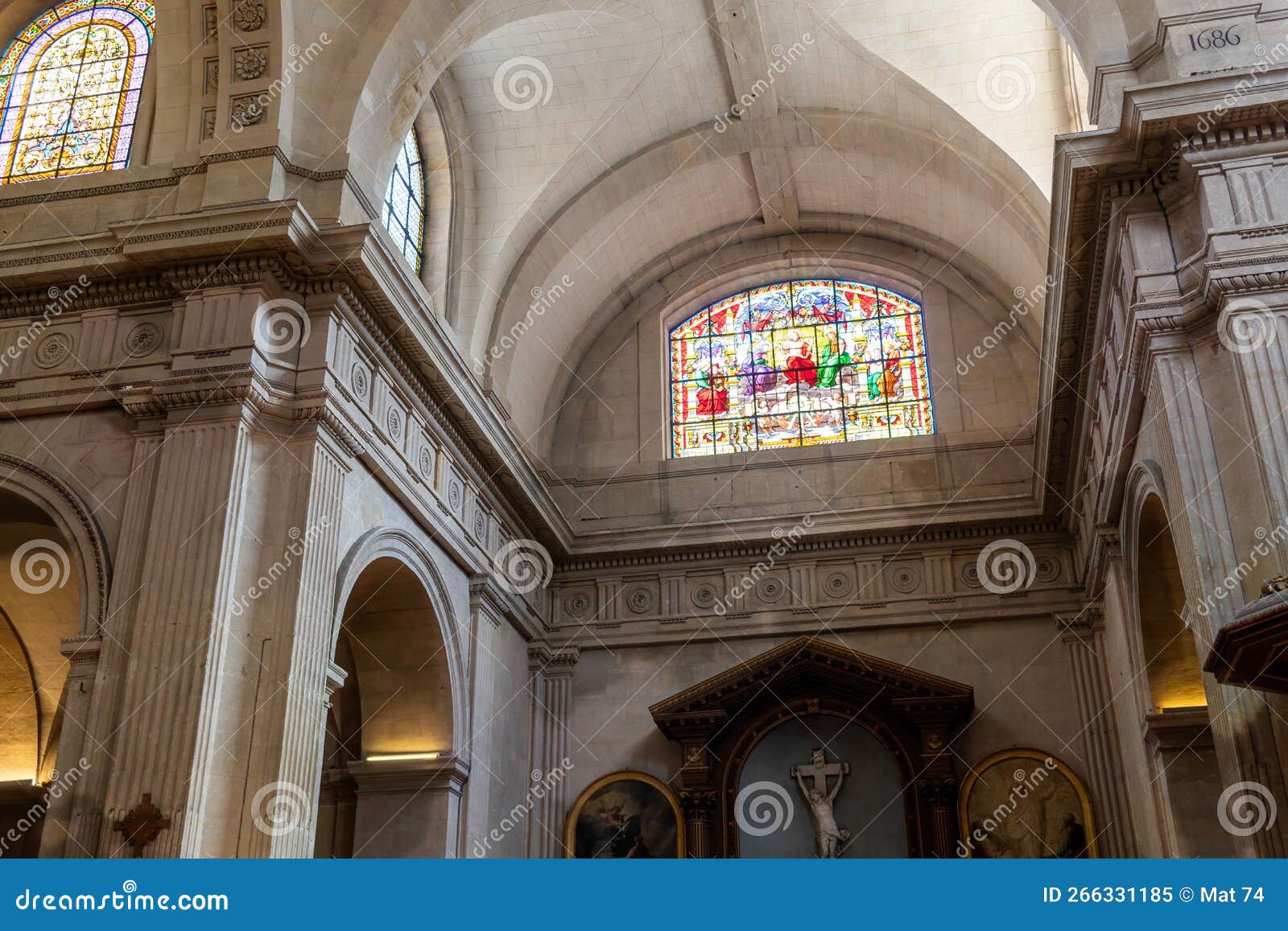 Interior of the cathedral editorial image. Image of ancient - 266331185