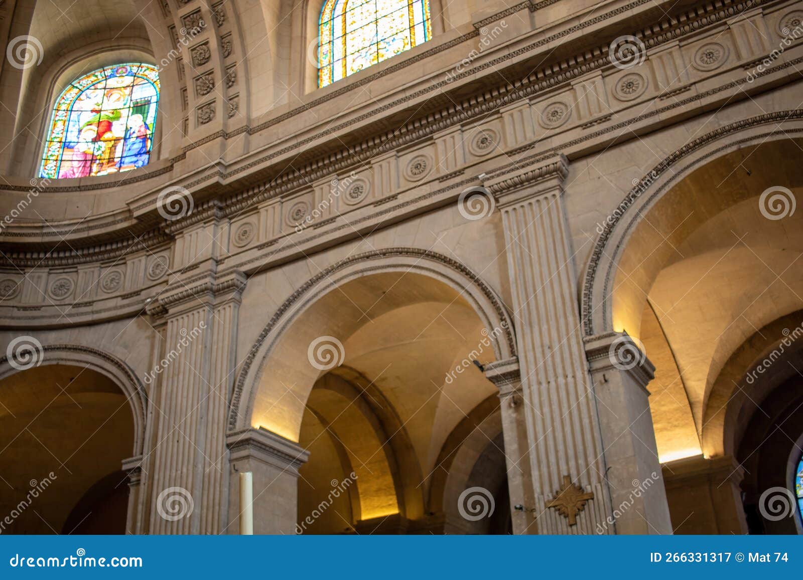 Interior of the cathedral stock image. Image of ancient - 266331317