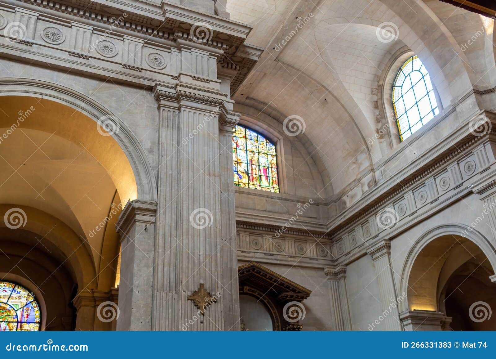 Interior of the cathedral stock image. Image of historic - 266331383