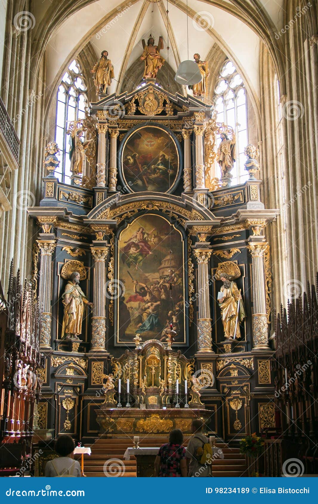 Interior of Cathedral of St. Barbara, Kutna Hora Editorial Stock Image ...