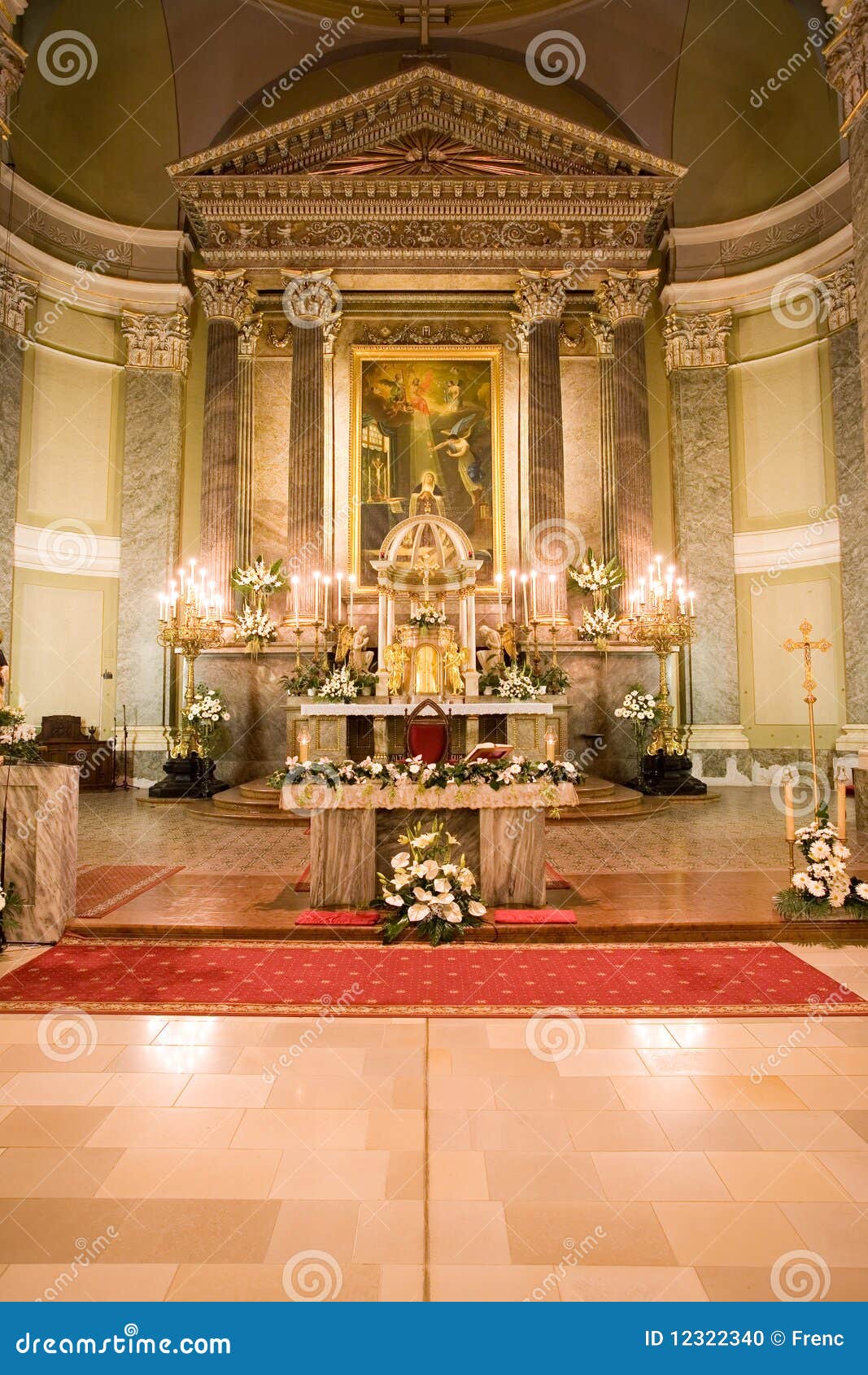 Interior of a Catholic Church Stock Photo - Image of lantern, cross ...