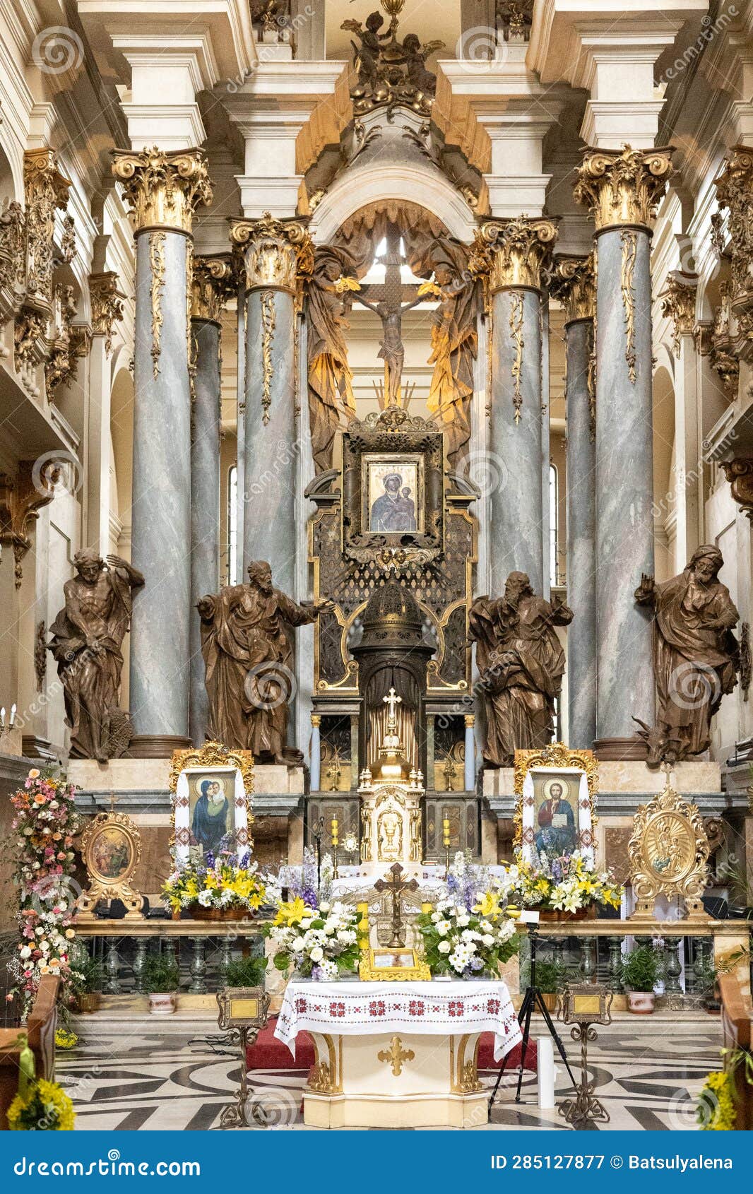 The Interior of the Catholic Church Editorial Photography - Image of ...