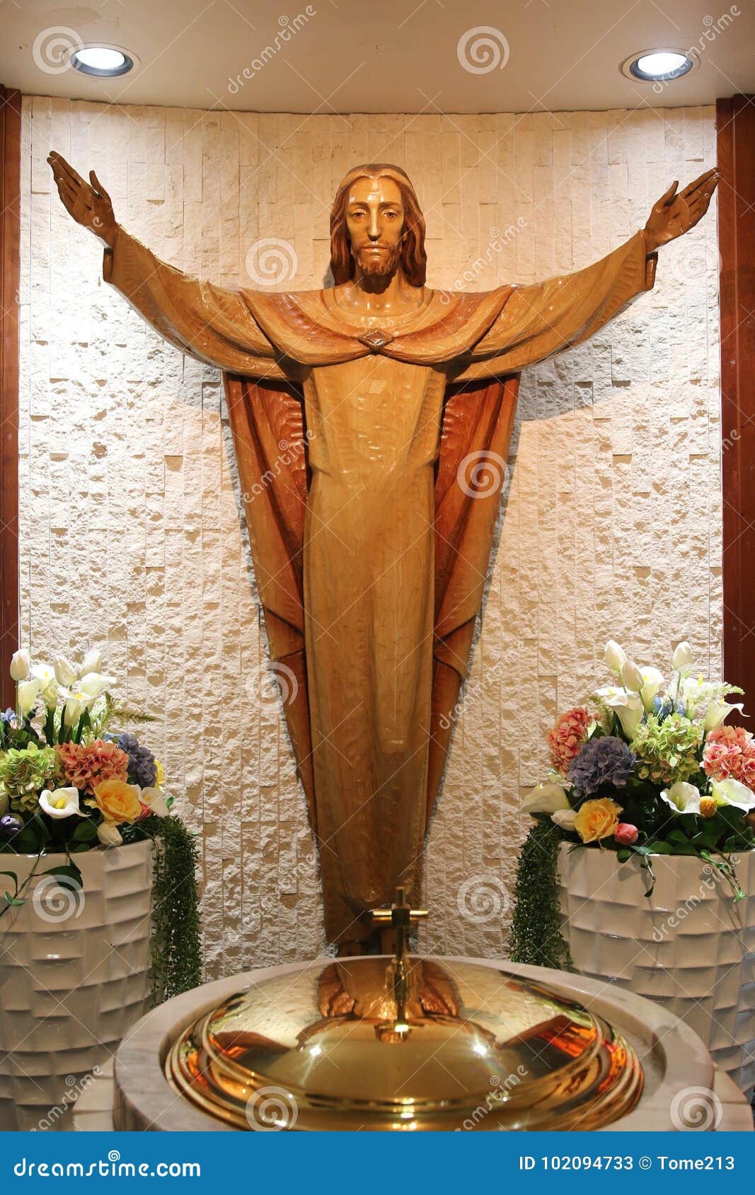 The Interior of a Catholic Church Stock Image - Image of church ...