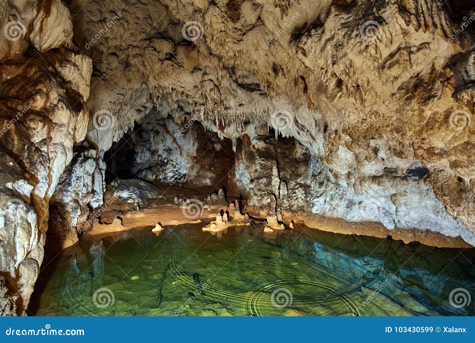 Cave Interior in a Limestone Mountain Stock Image - Image of mineral ...