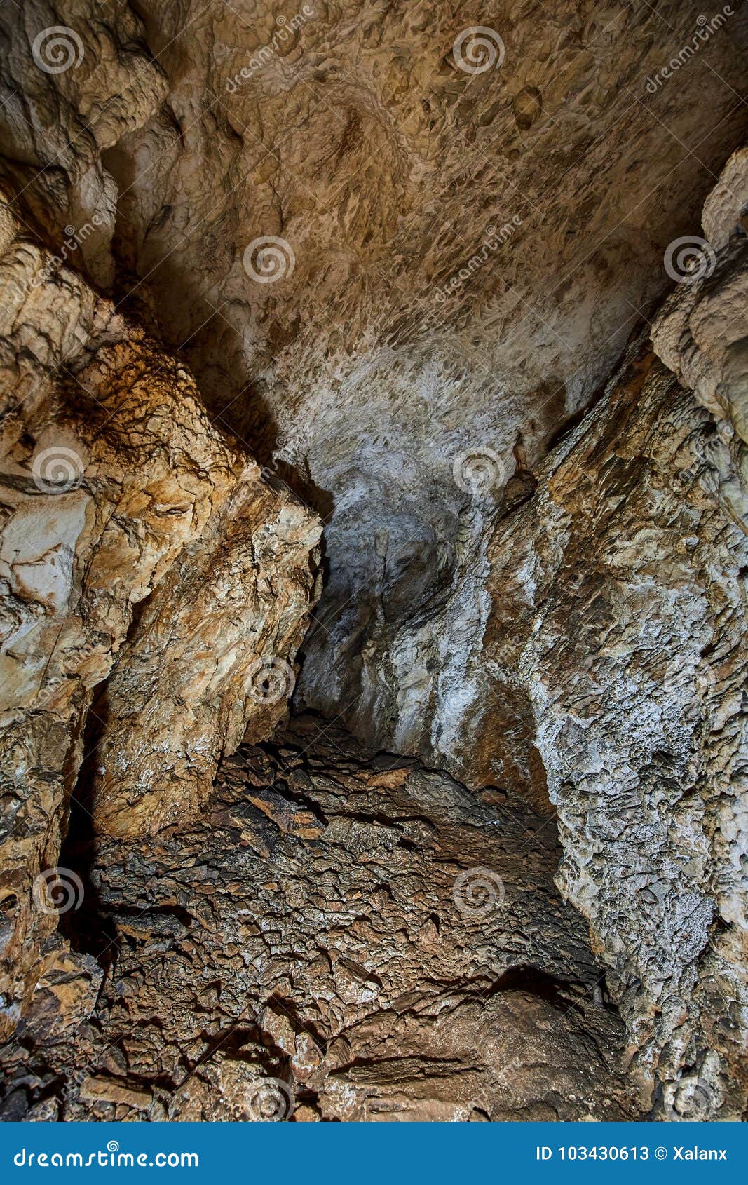 Cave Interior in a Limestone Mountain Stock Image - Image of mondmilch ...