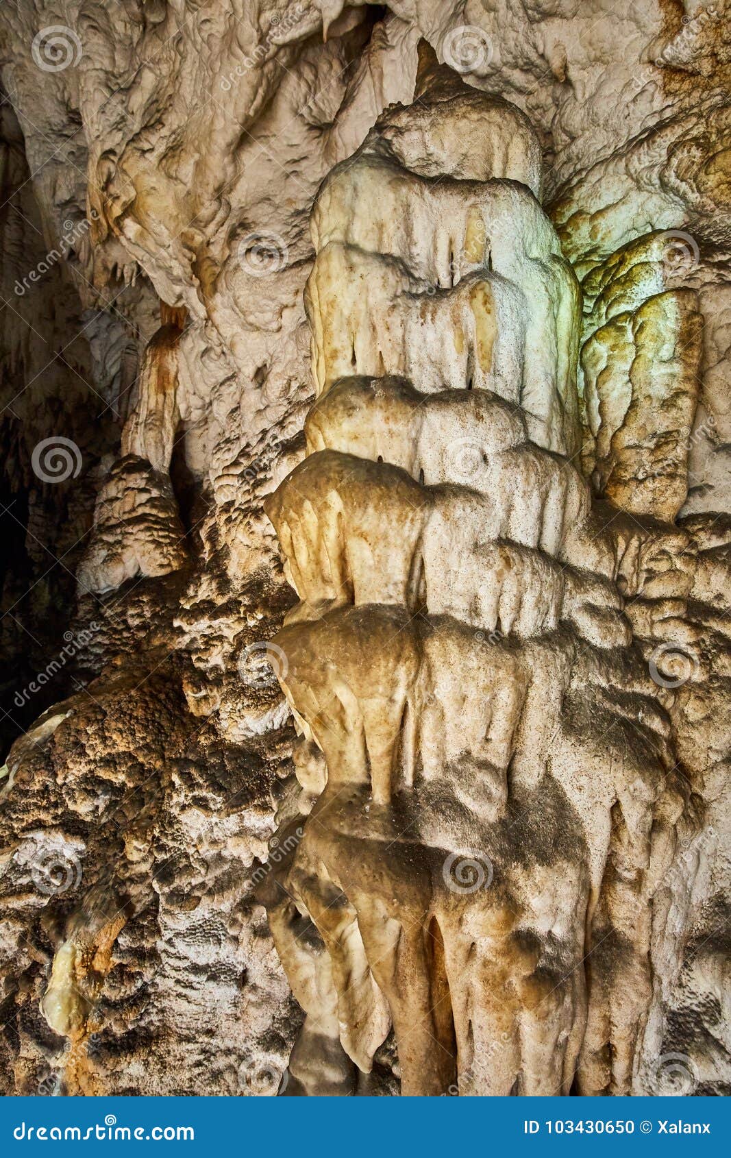 Cave Interior in a Limestone Mountain Stock Photo - Image of flowstone ...