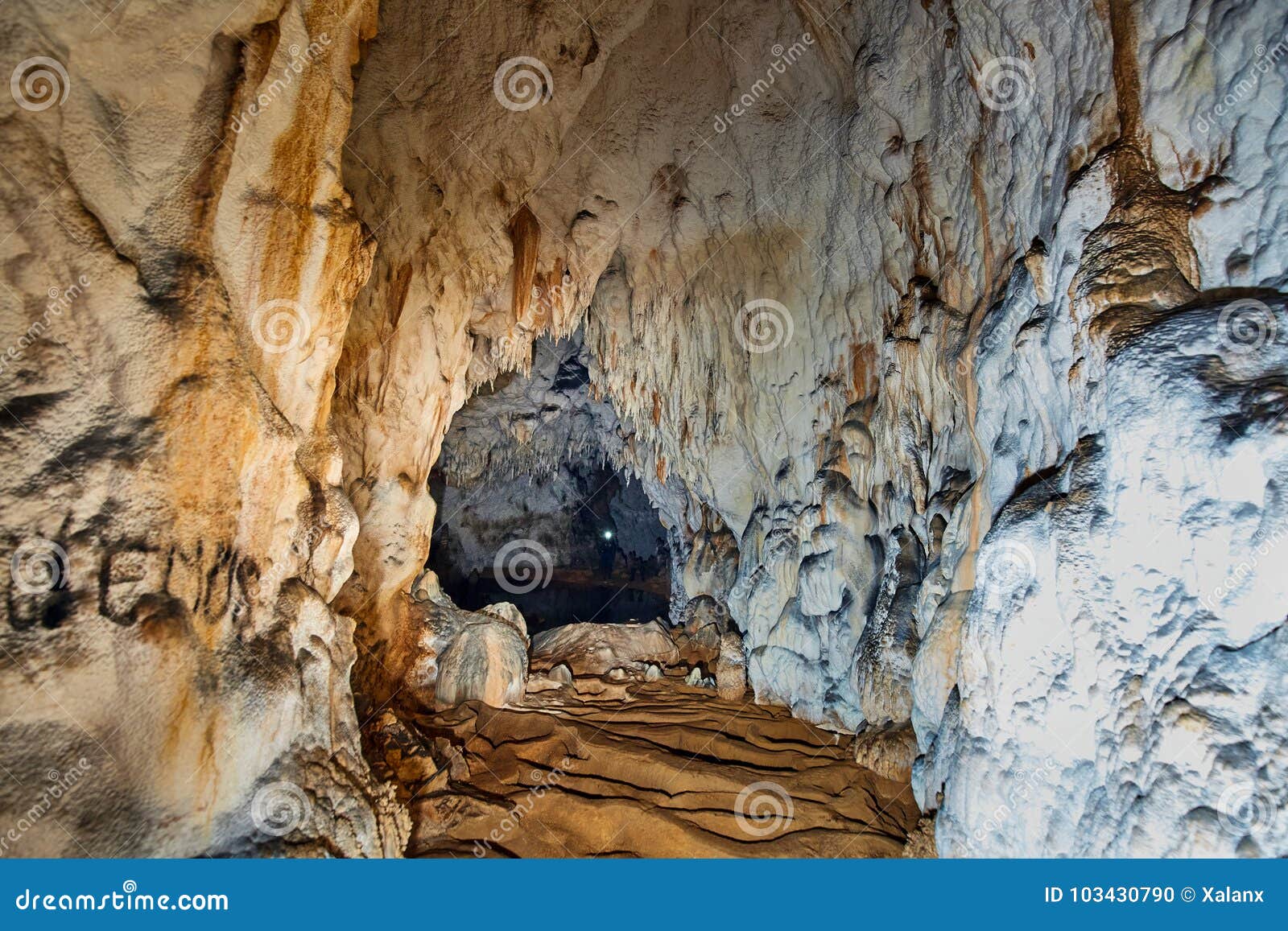 Cave Interior in a Limestone Mountain Stock Photo - Image of mondmilch ...
