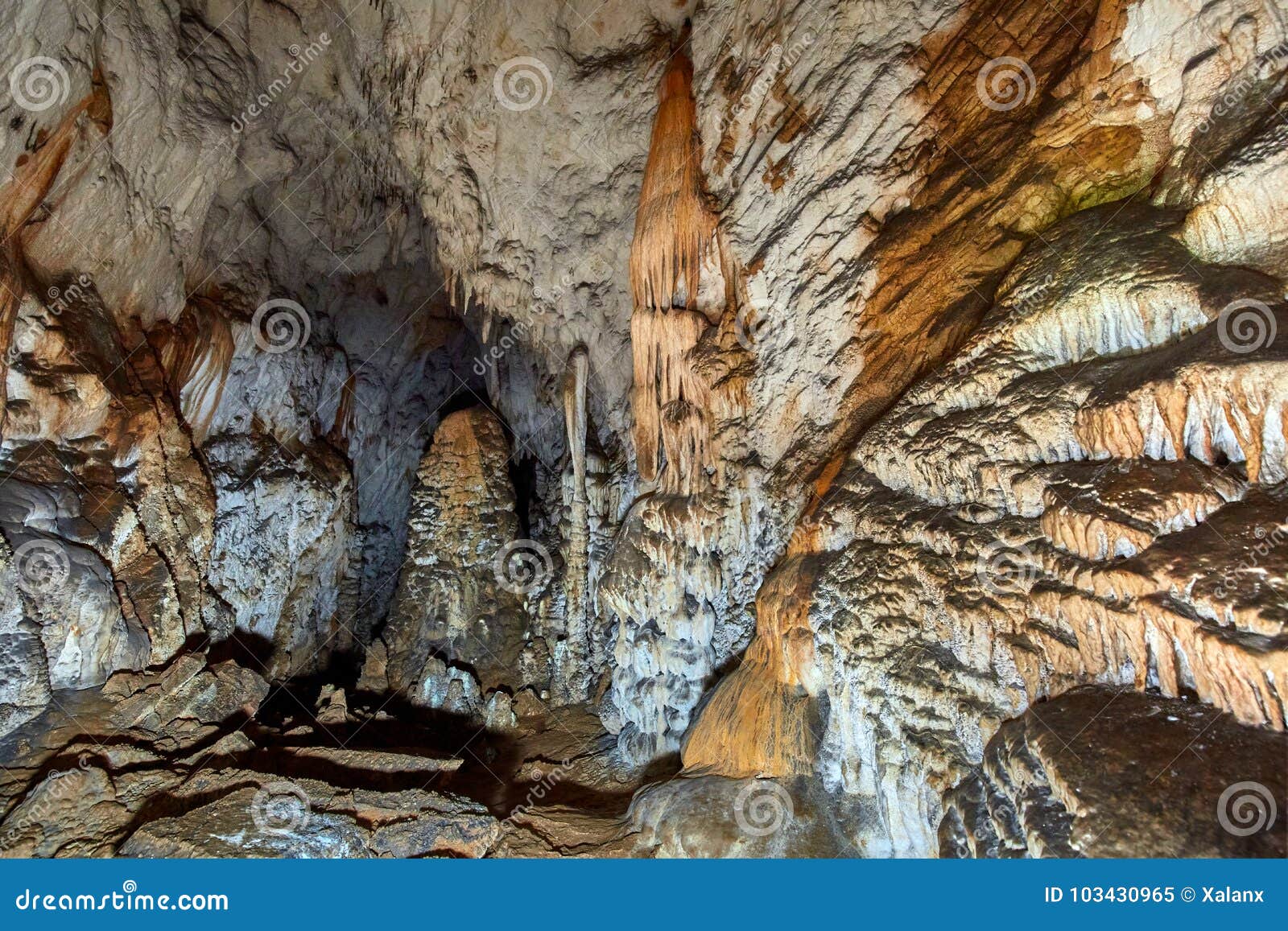 Cave Interior in a Limestone Mountain Stock Image - Image of fossil ...