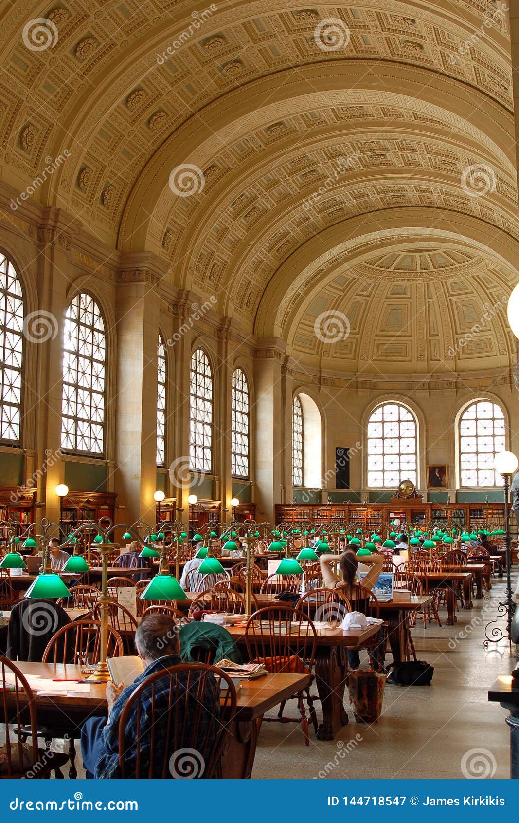Bates Reading Room in Boston Public Library Editorial Photography ...