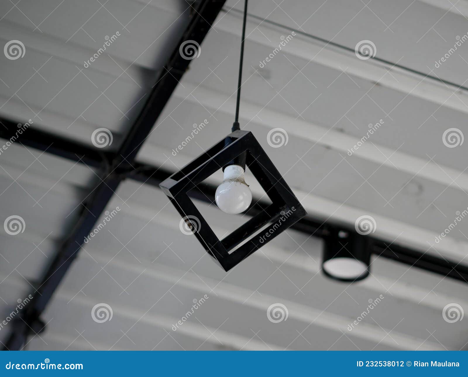 Interior Ceiling Lights Geometric Shapes Stock Photo - Image of bulb ...