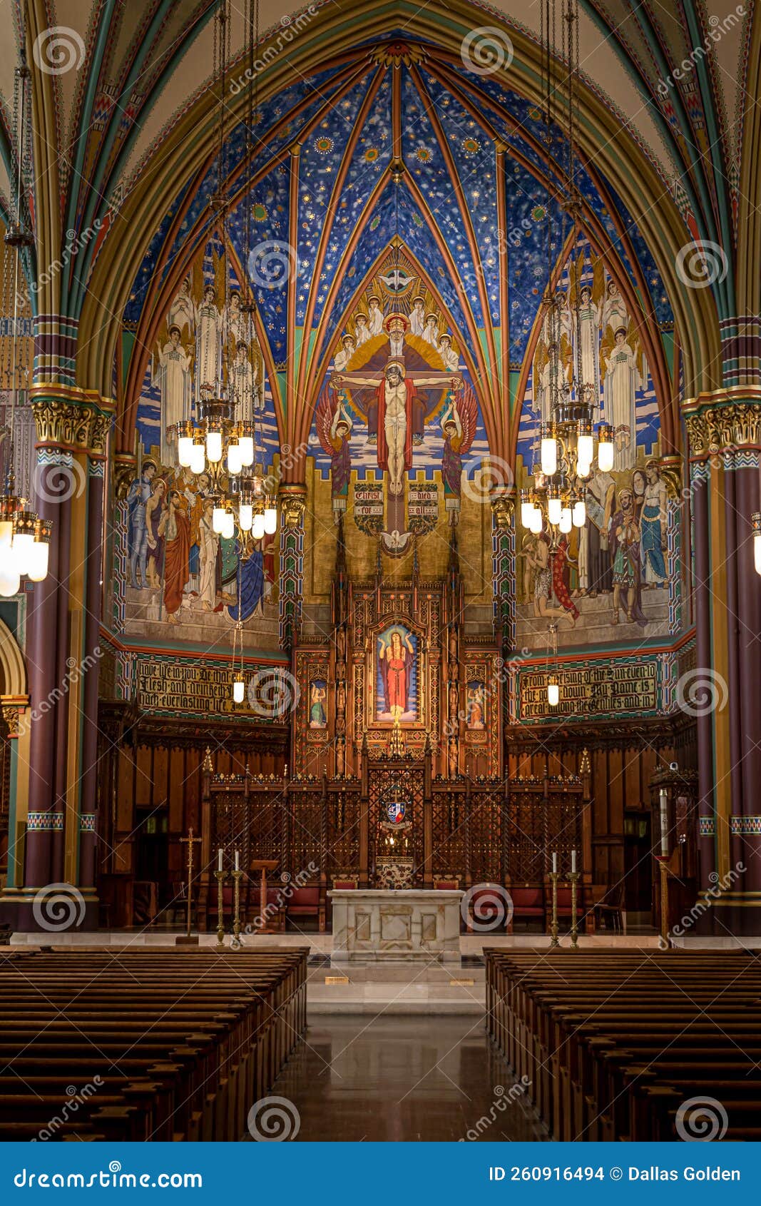 Interior of Chapel of a Gothic Catholic Cathedral Editorial Stock Image ...