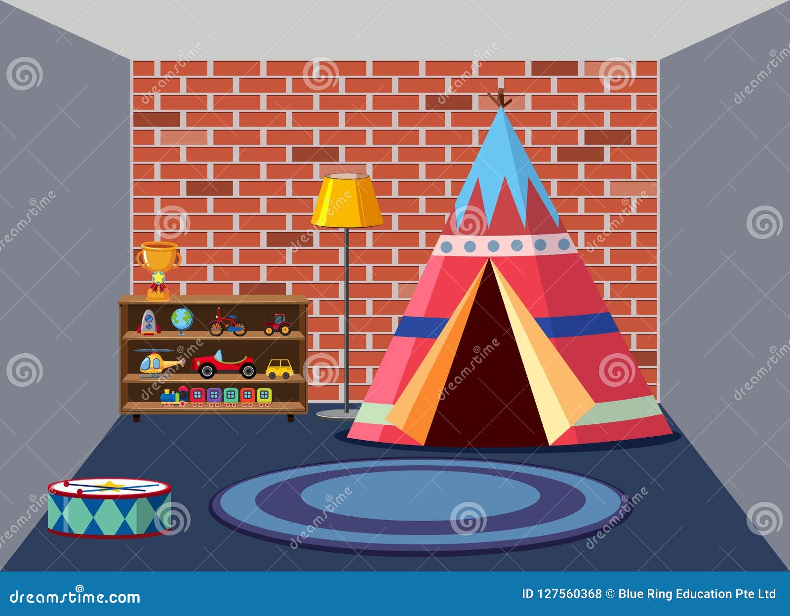 Interior of Childrens Playroom Stock Vector - Illustration of graphic ...