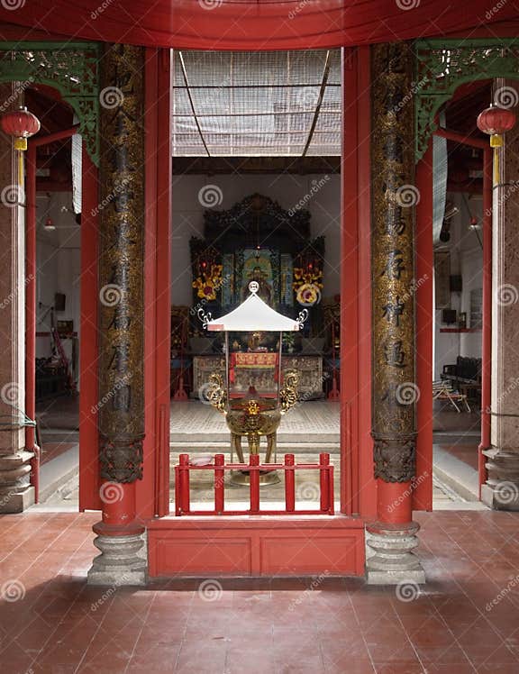 Interior of Chinese temple stock image. Image of buddhist - 1822757