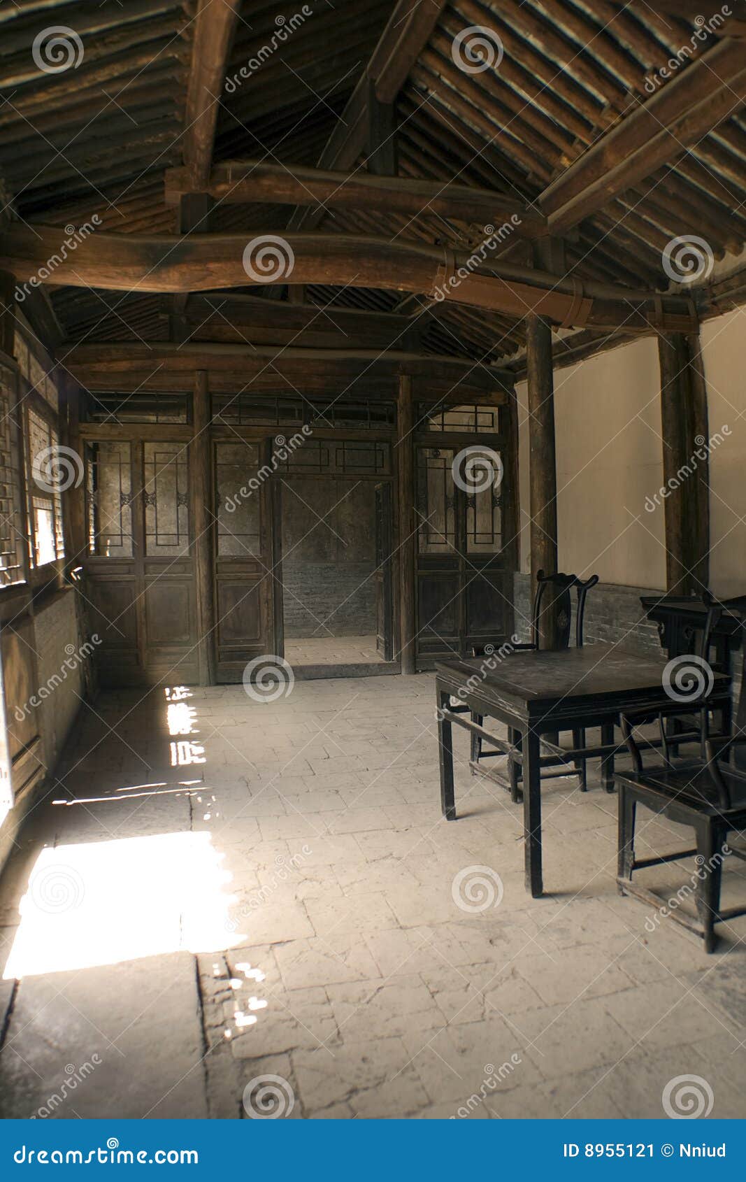 Interior of a Chinese Traditional Pavilion Stock Image - Image of ...