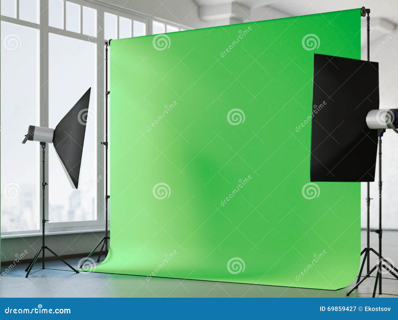 Interior with Chroma Key Background. 3d Rendering Stock Illustration ...