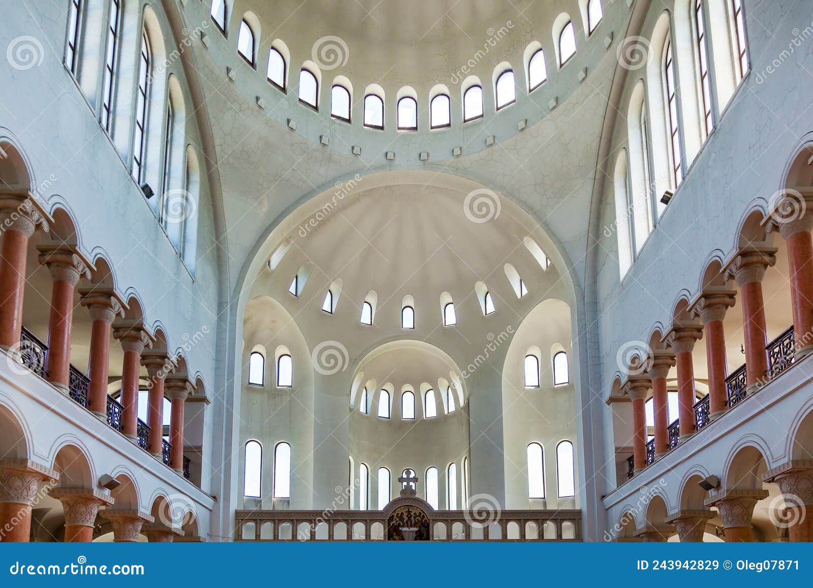 Interior of the Church with Columns Stock Image - Image of inside ...