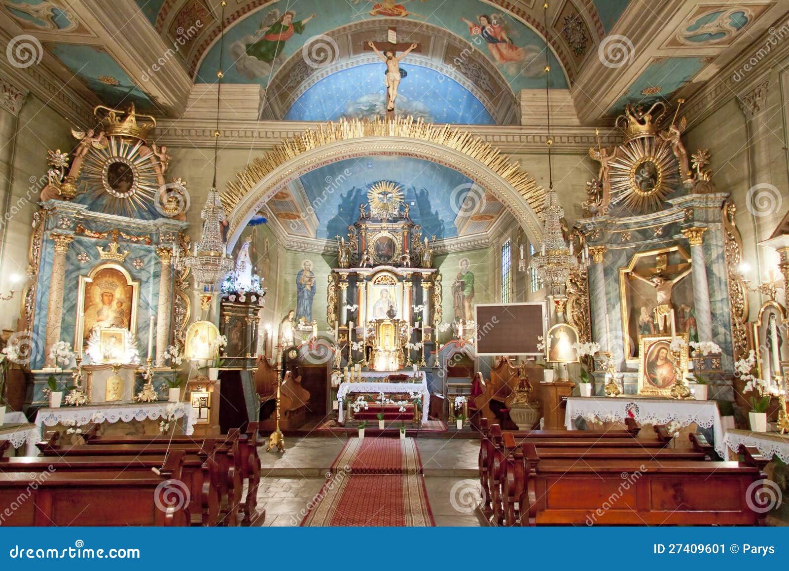 Interior of Church in Lachowice. Stock Image - Image of heritage ...