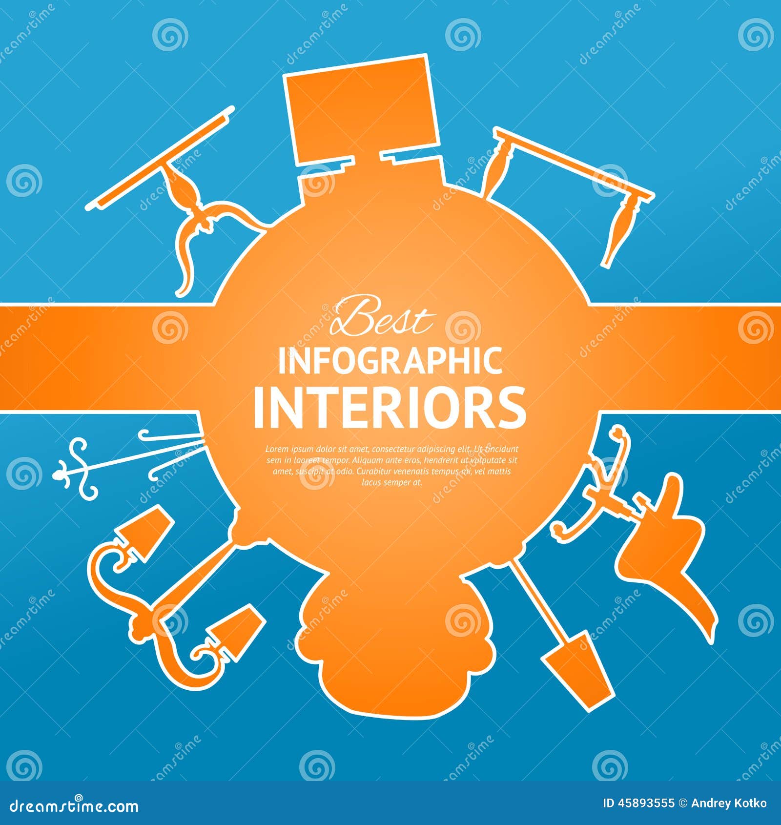 Interior Circle Infographics. Stock Vector - Illustration of ...