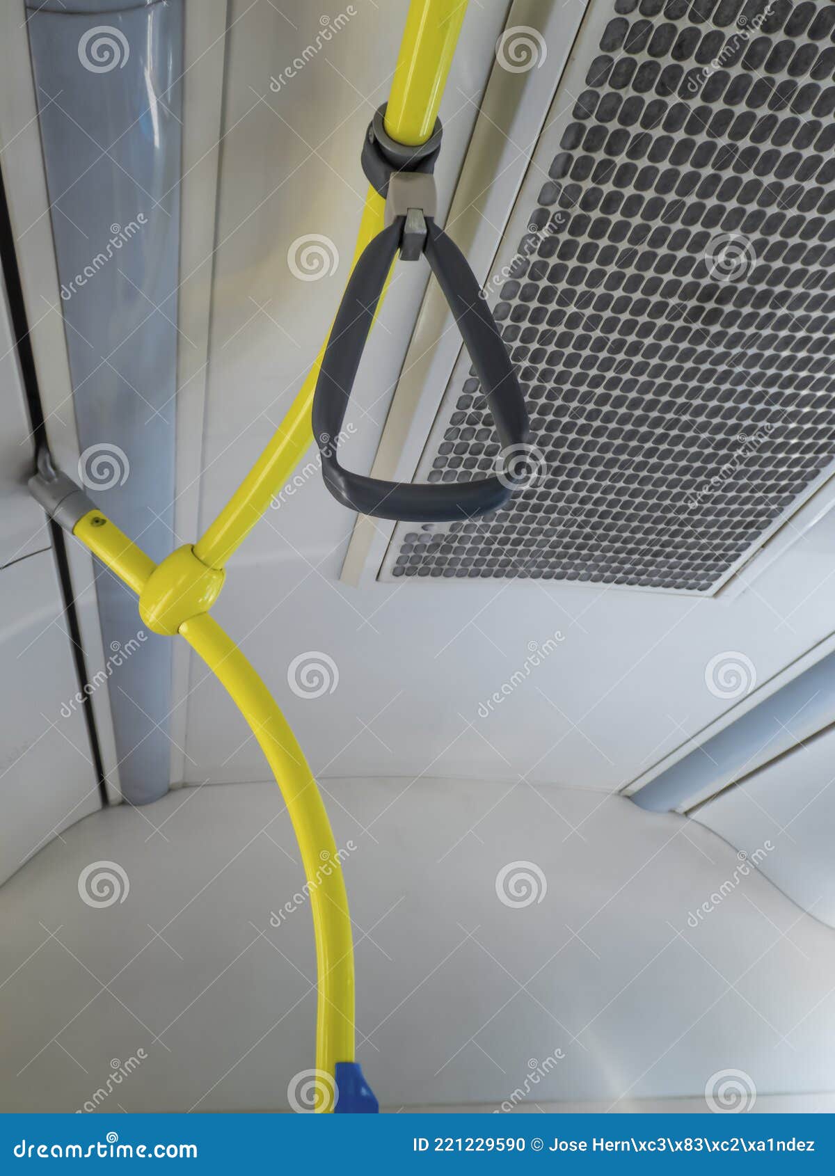 Interior of a City Bus with Handrails and Handles Stock Photo - Image ...