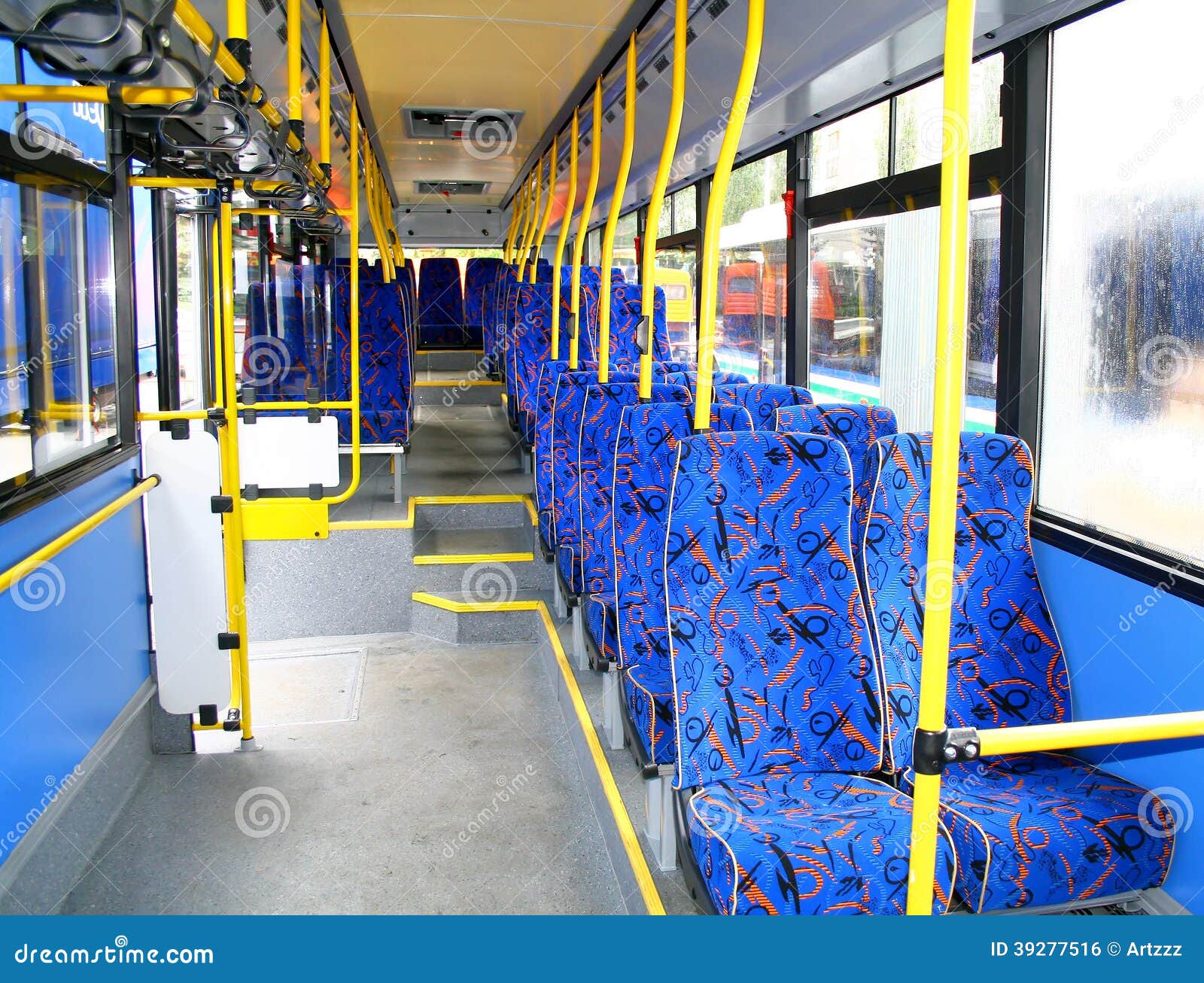Interior of a city bus stock photo. Image of public, drive - 39277516