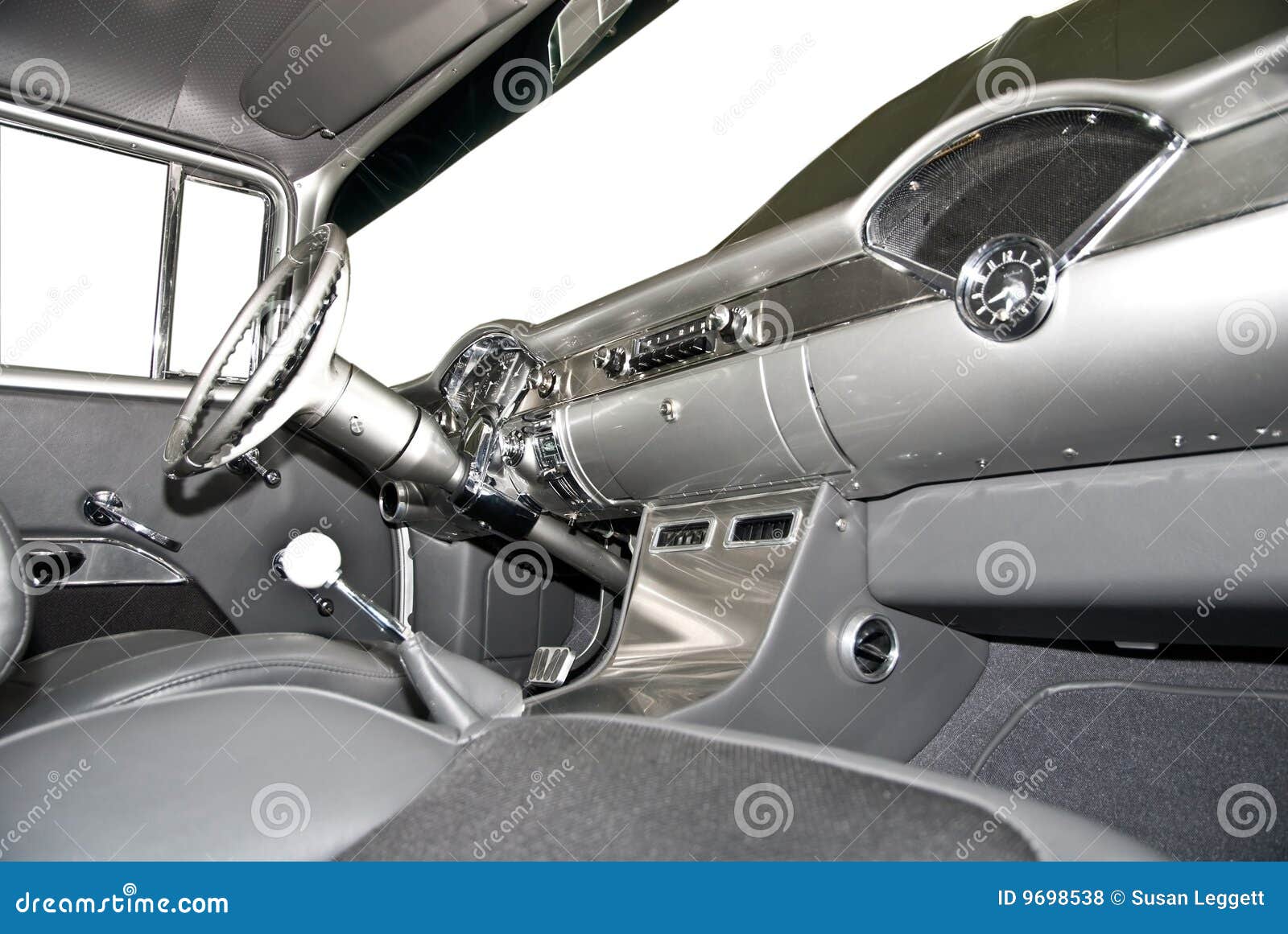 Interior of a Classic Car stock photo. Image of chrome - 9698538