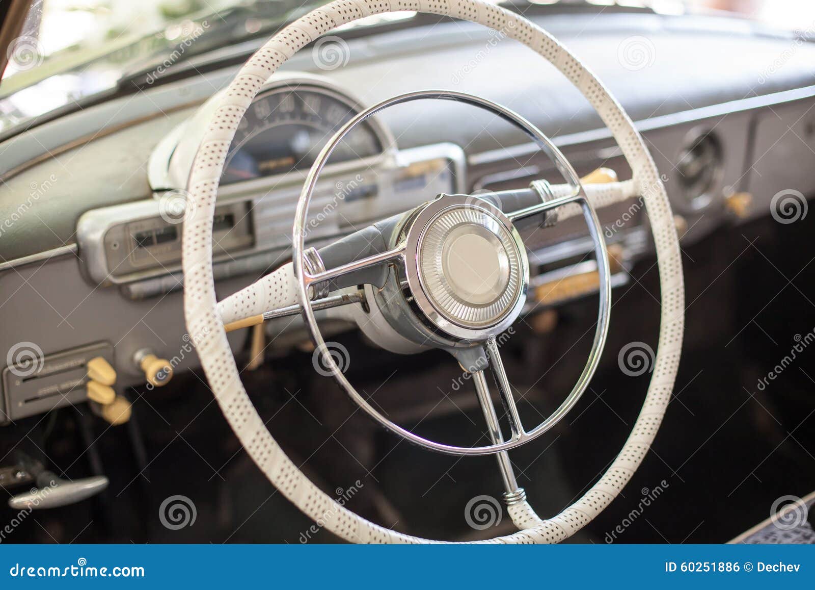Interior of a classic car stock photo. Image of close - 60251886