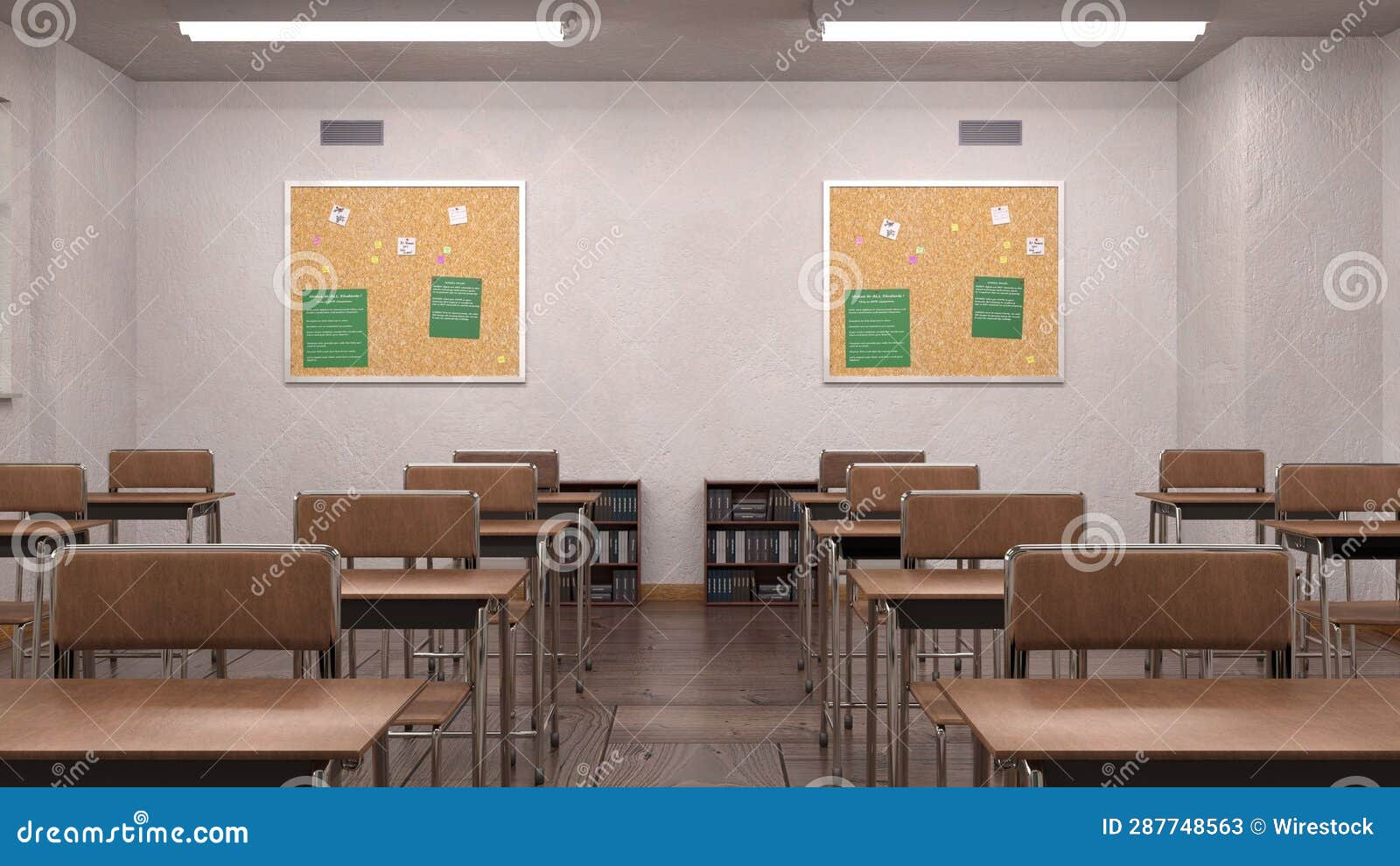 Interior of a classroom stock image. Image of classroom - 287748563