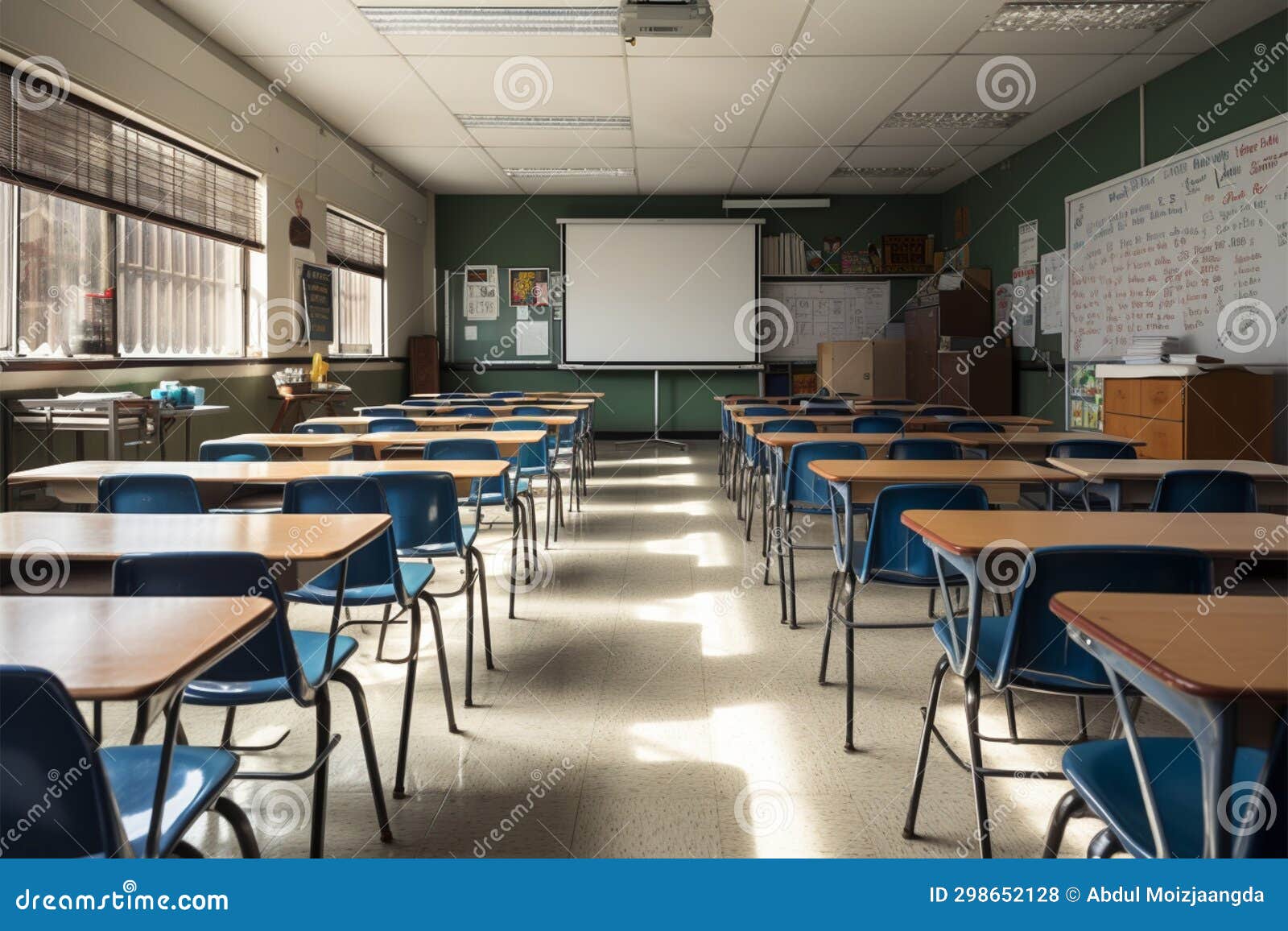 Interior of Classroom Empty, Education Concept Stock Illustration ...