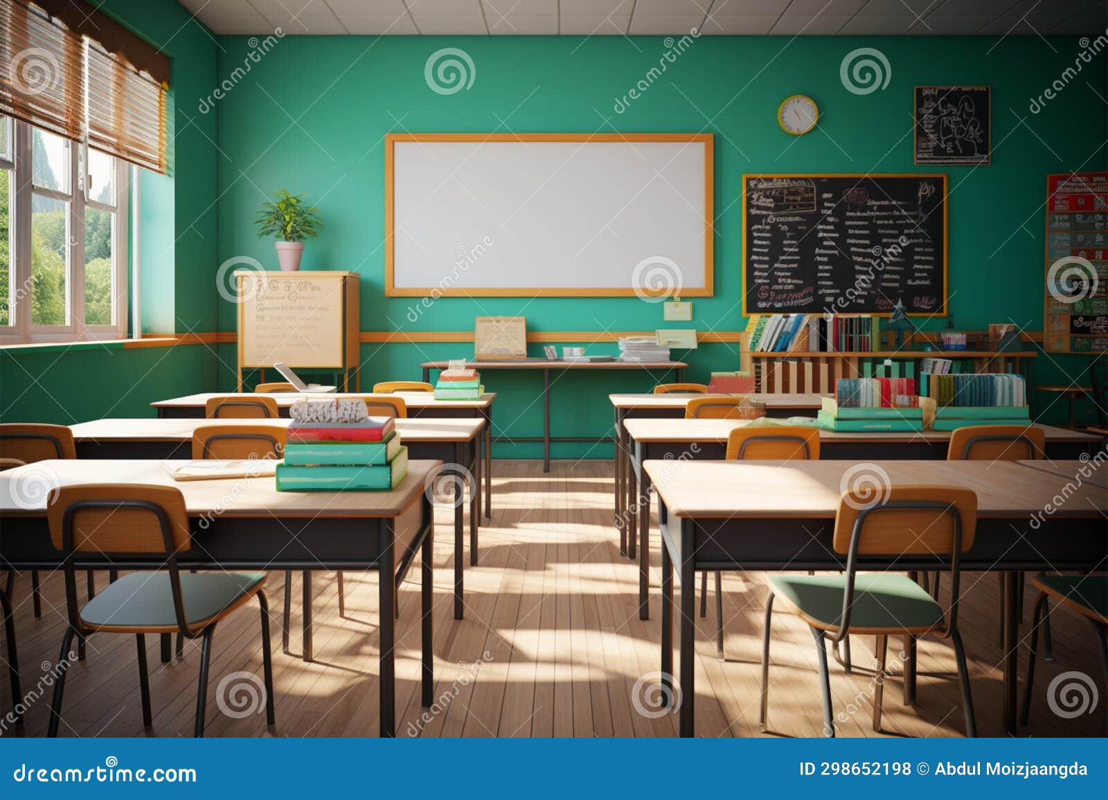 Interior of Classroom Empty, Education Concept Stock Illustration ...