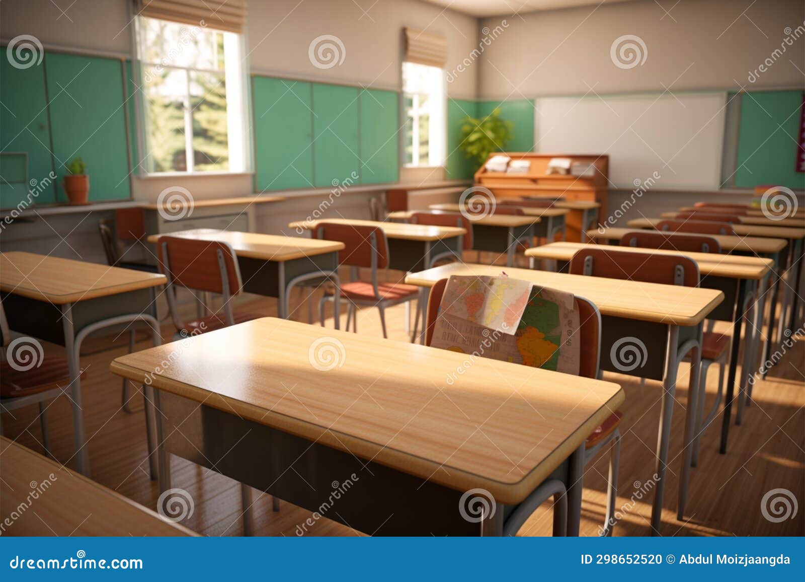 Interior of Classroom Empty, Education Concept Stock Illustration ...