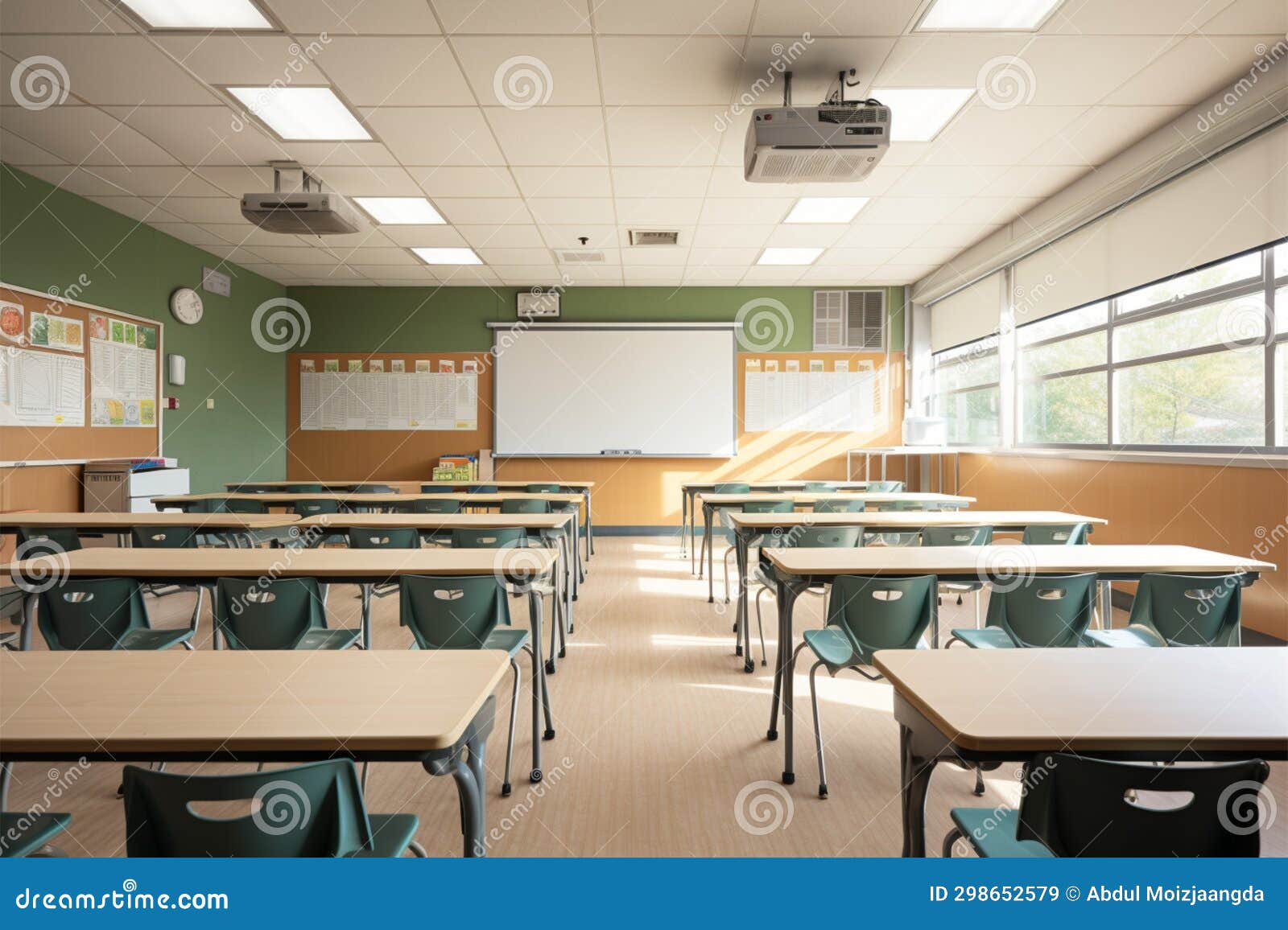 Interior of Classroom Empty, Education Concept Stock Illustration ...