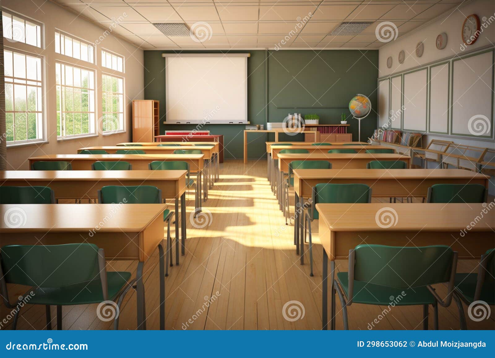 Interior of Classroom Empty, Education Concept Stock Illustration ...