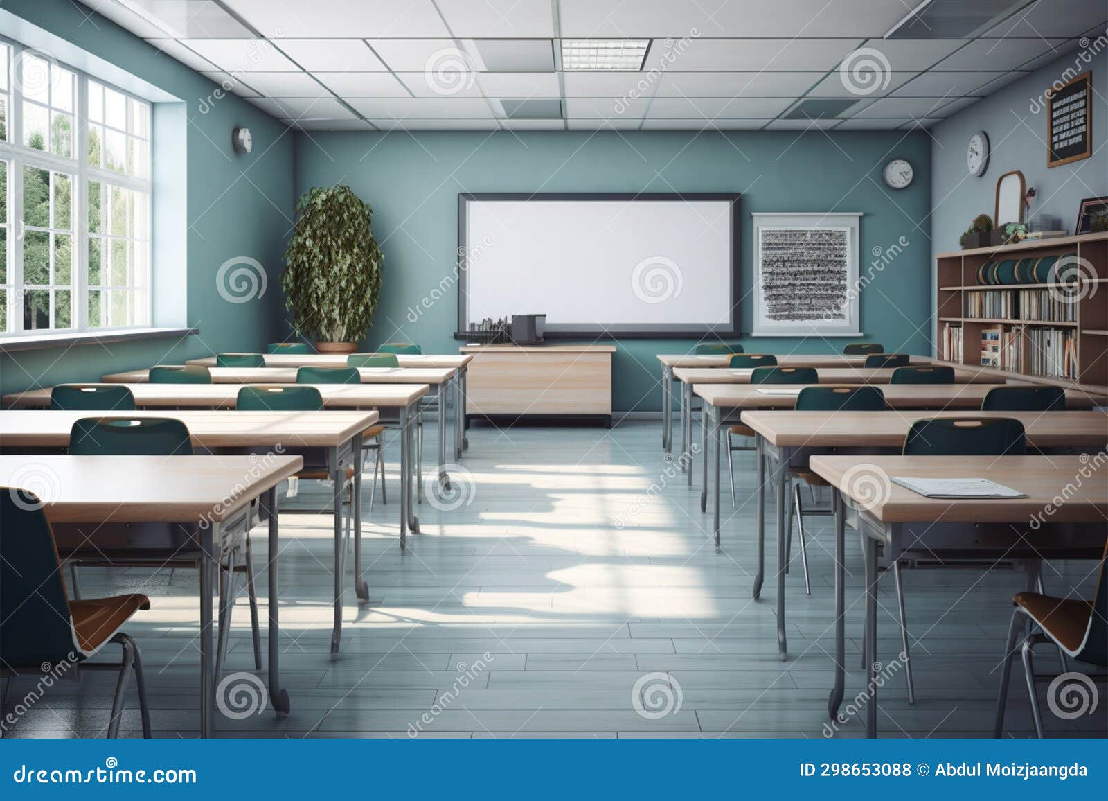 Interior of Classroom Empty, Education Concept Stock Illustration ...