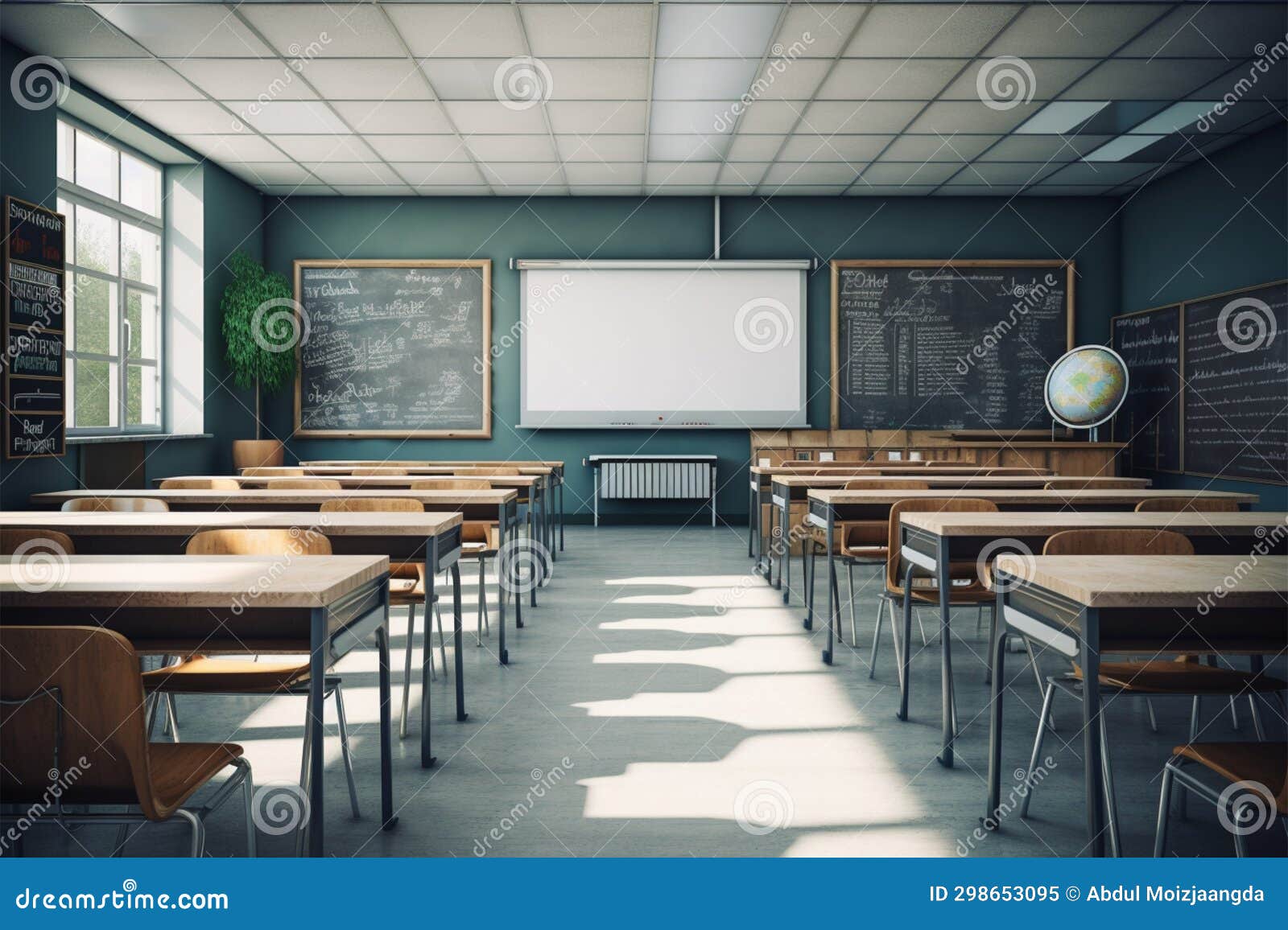 Interior of Classroom Empty, Education Concept Stock Illustration ...