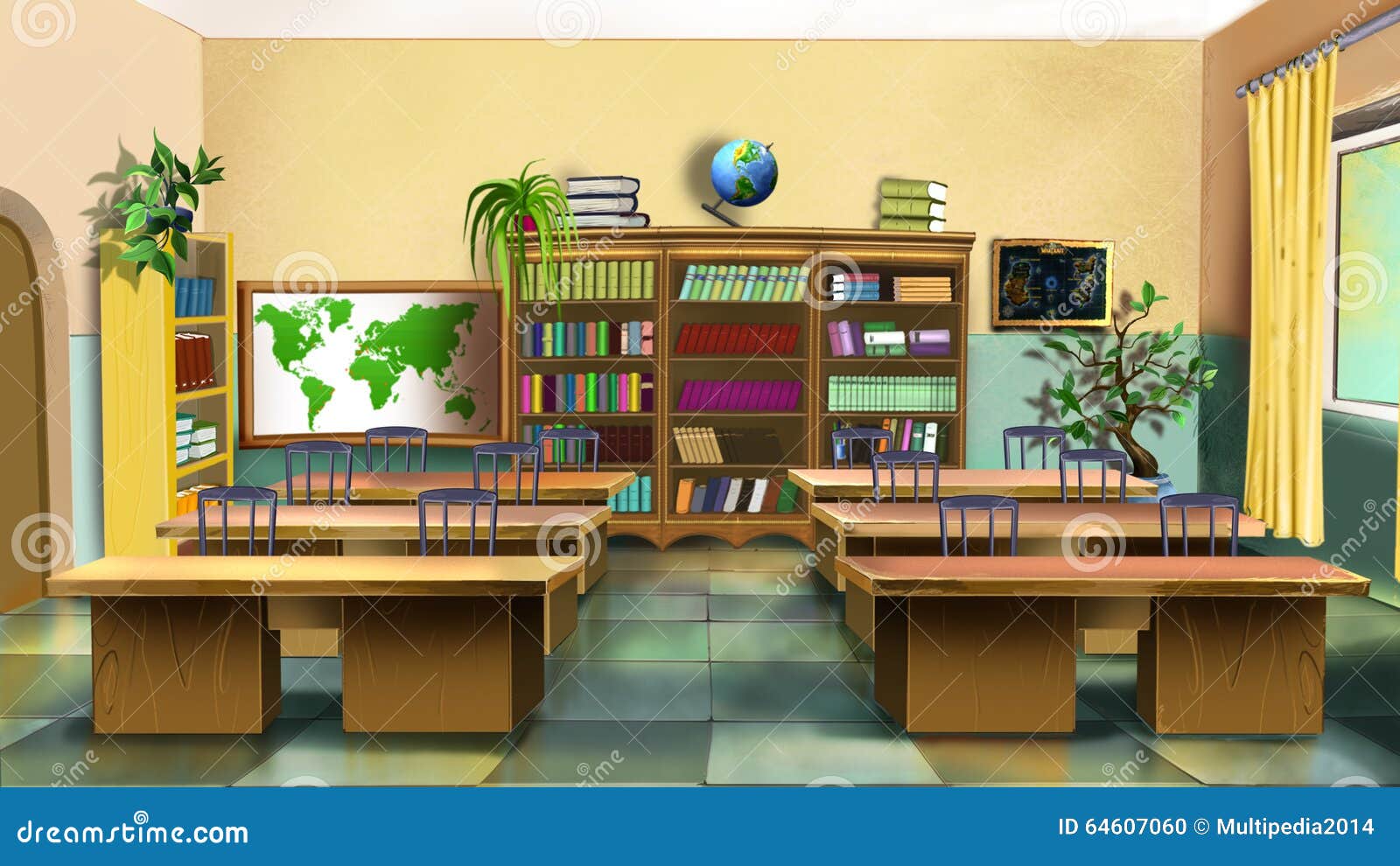 Interior of Classroom. Front View Stock Illustration - Illustration of ...