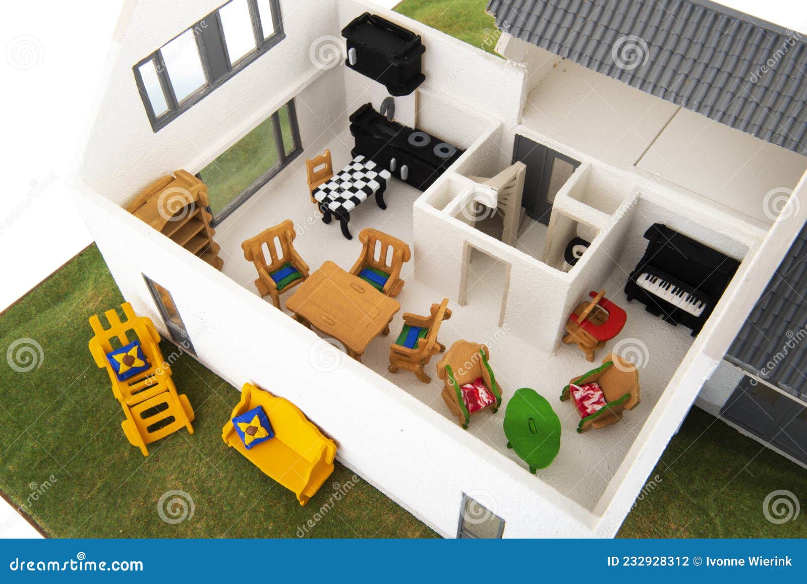 Interior house from above stock photo. Image of isolated - 232928312