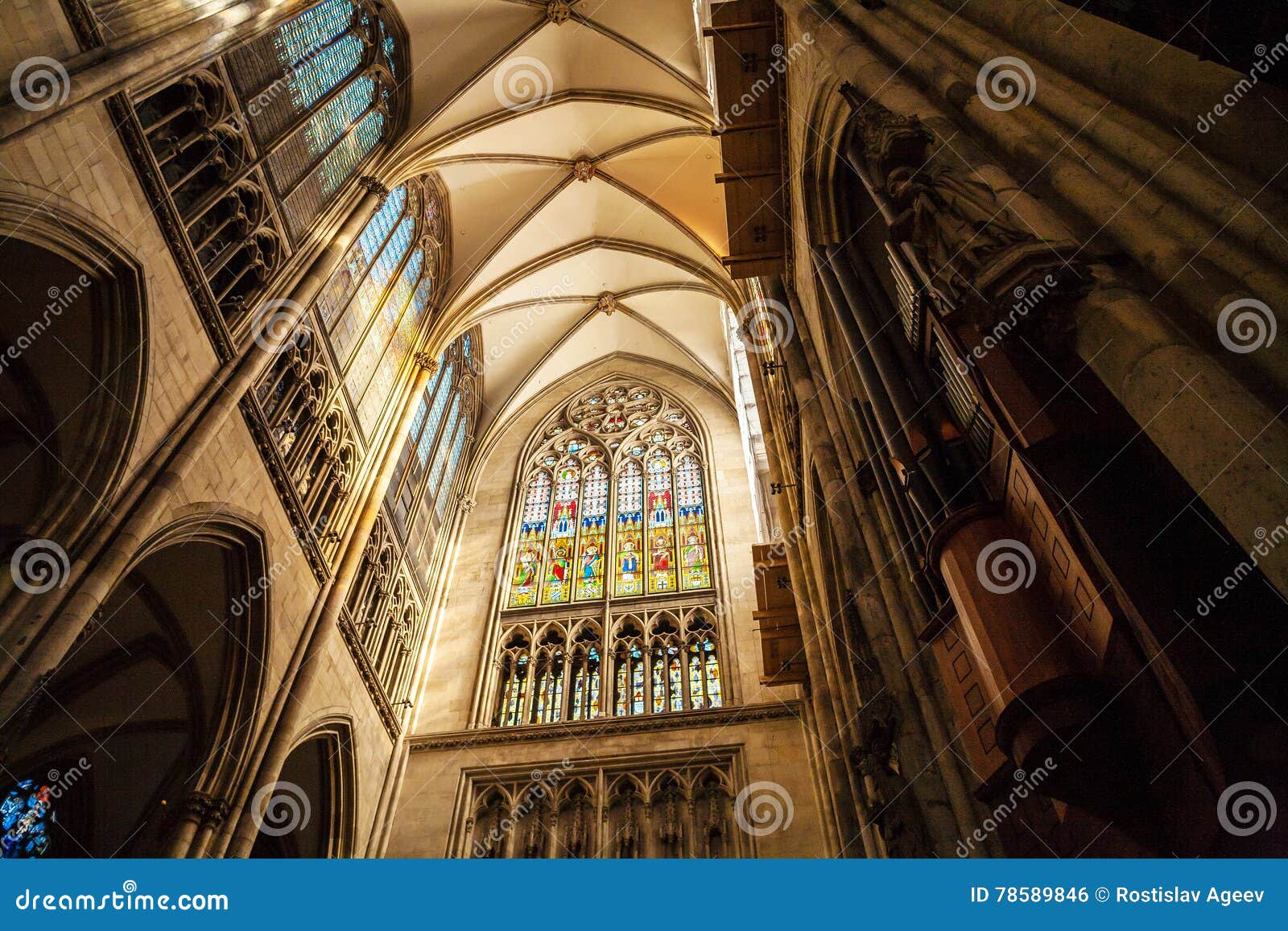 Interior of Cologne Cathedral, Germany Stock Photo - Image of arch ...
