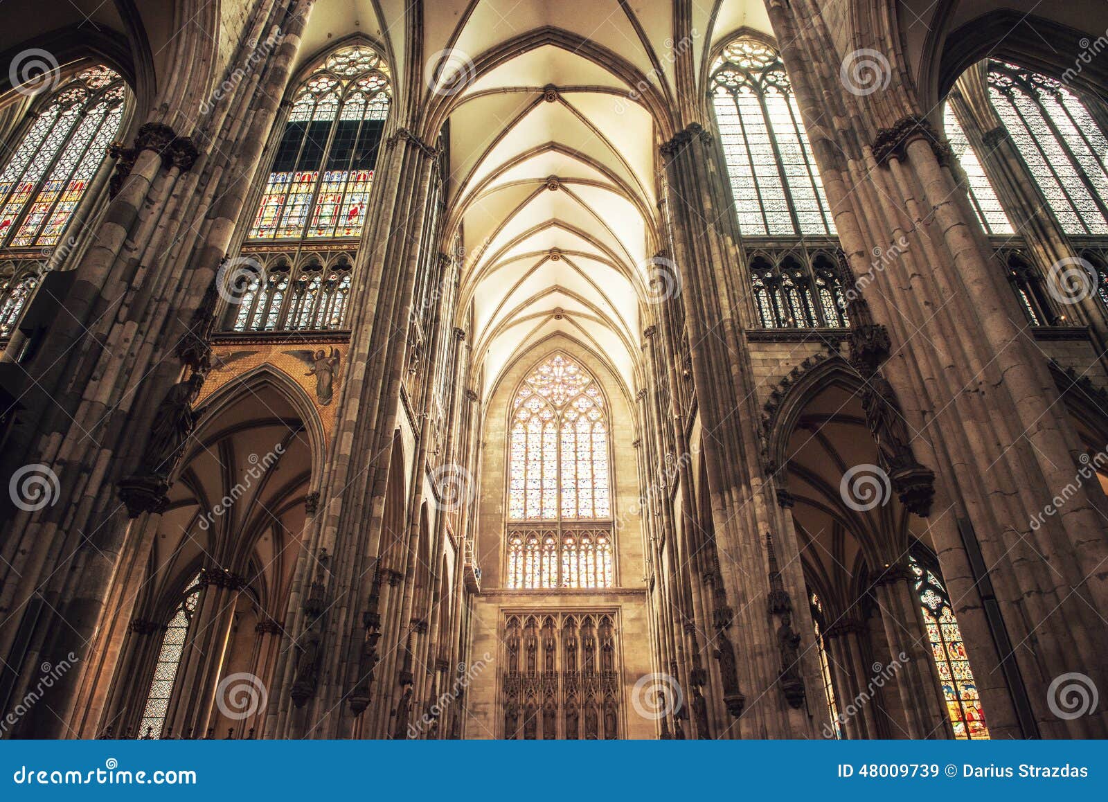 Interior of Cologne Cathedral Stock Image - Image of church, famous ...