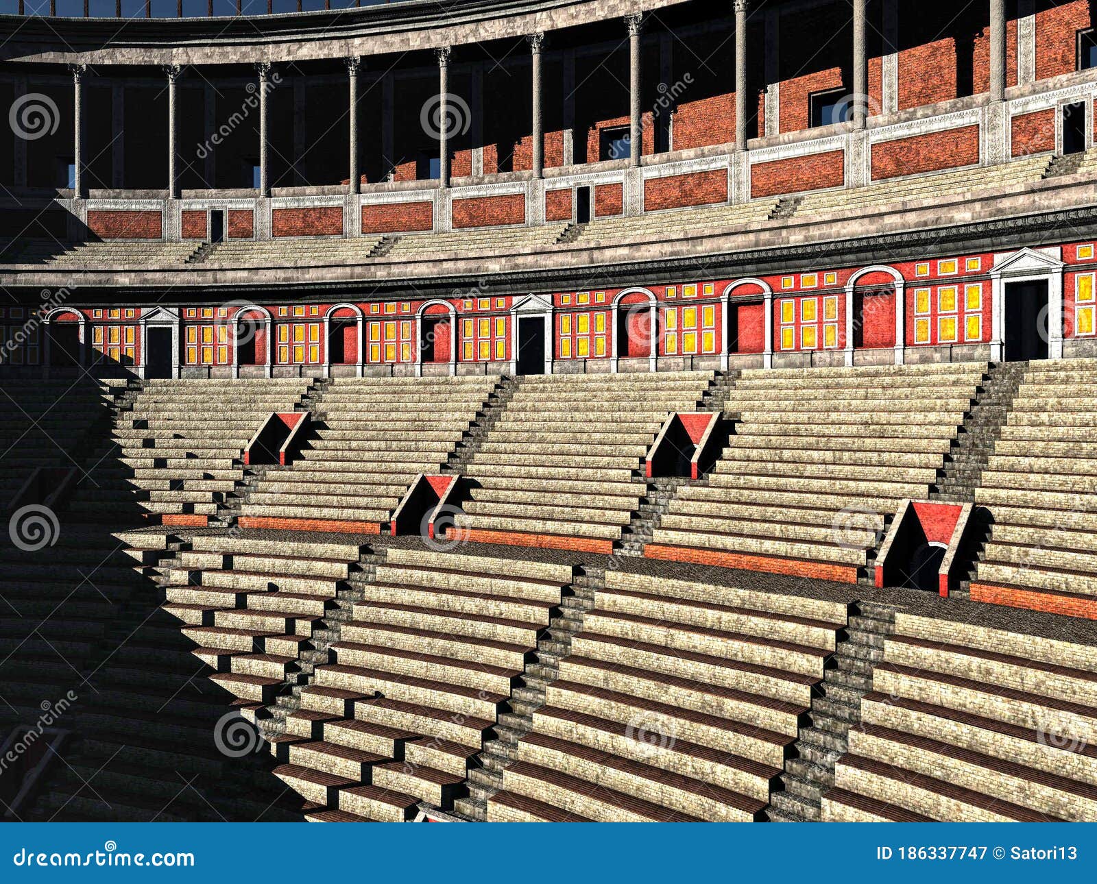 Interior of the Colosseum 3d Rendering Stock Illustration ...