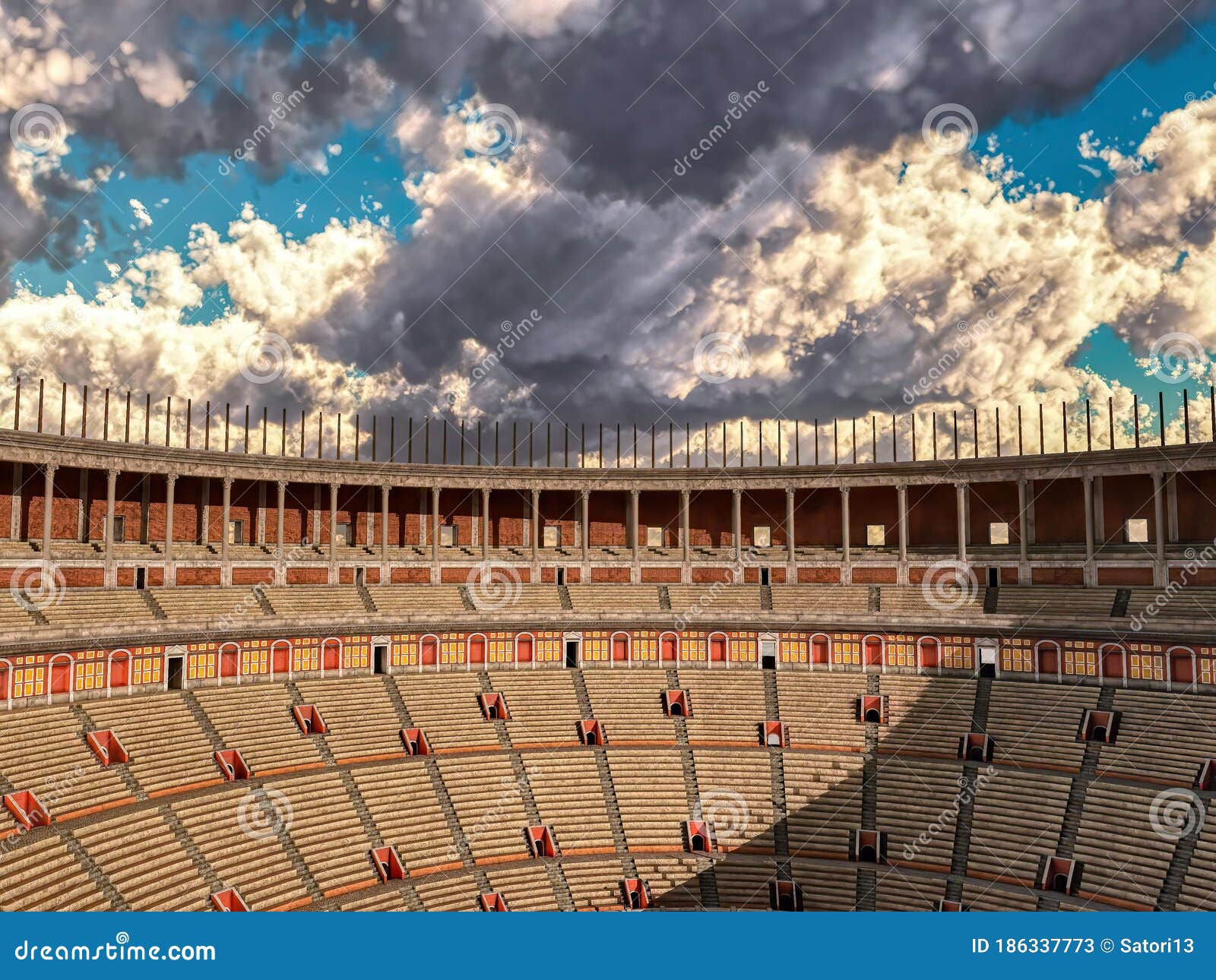 Interior of the Colosseum 3d Rendering Stock Illustration ...
