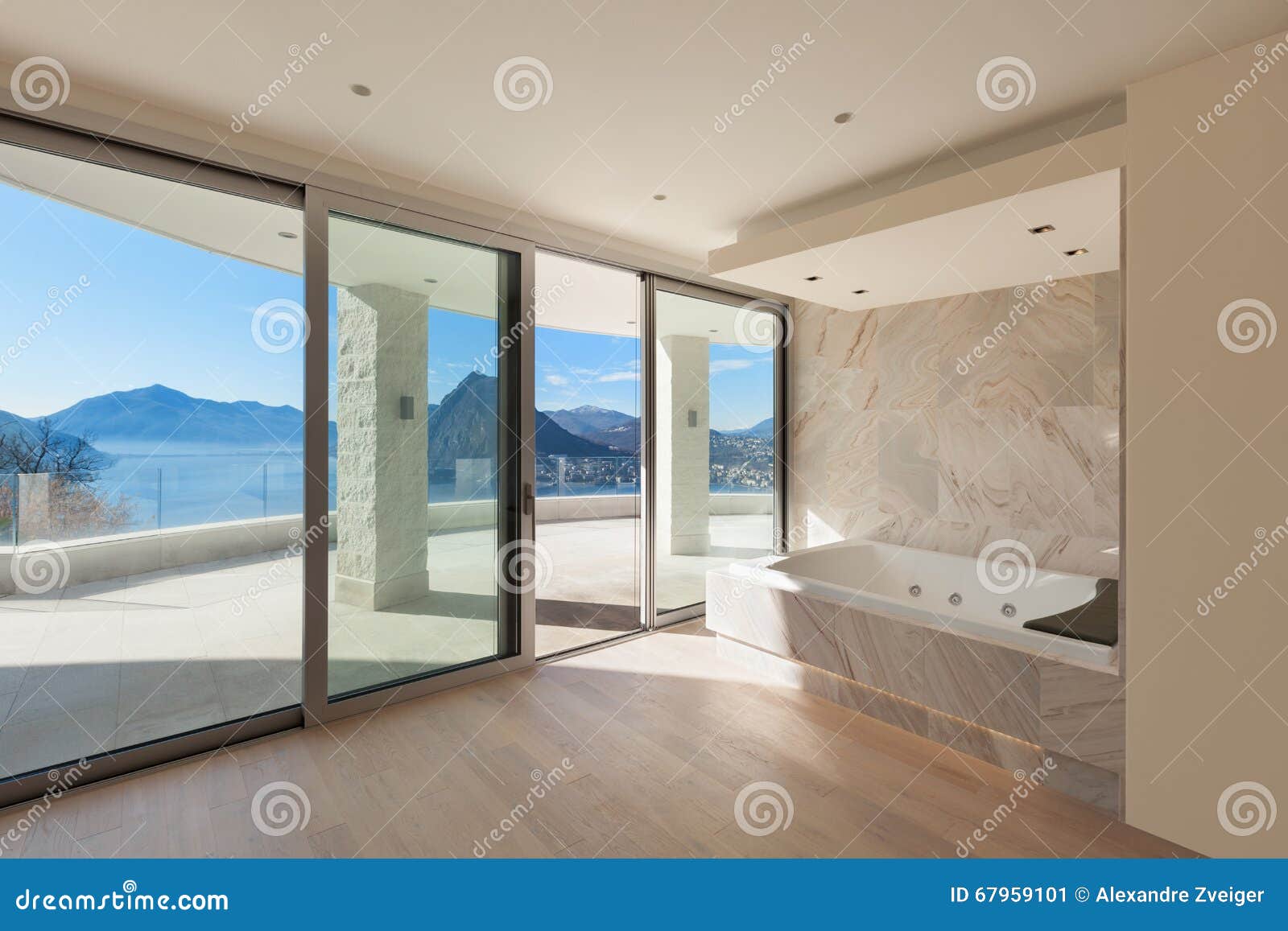 Interior, Comfortable Bathroom Stock Image - Image of parquet ...