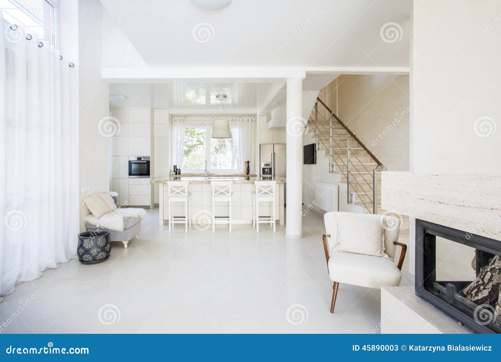 Interior of Comfy Living Room Stock Image - Image of lamp, furniture ...