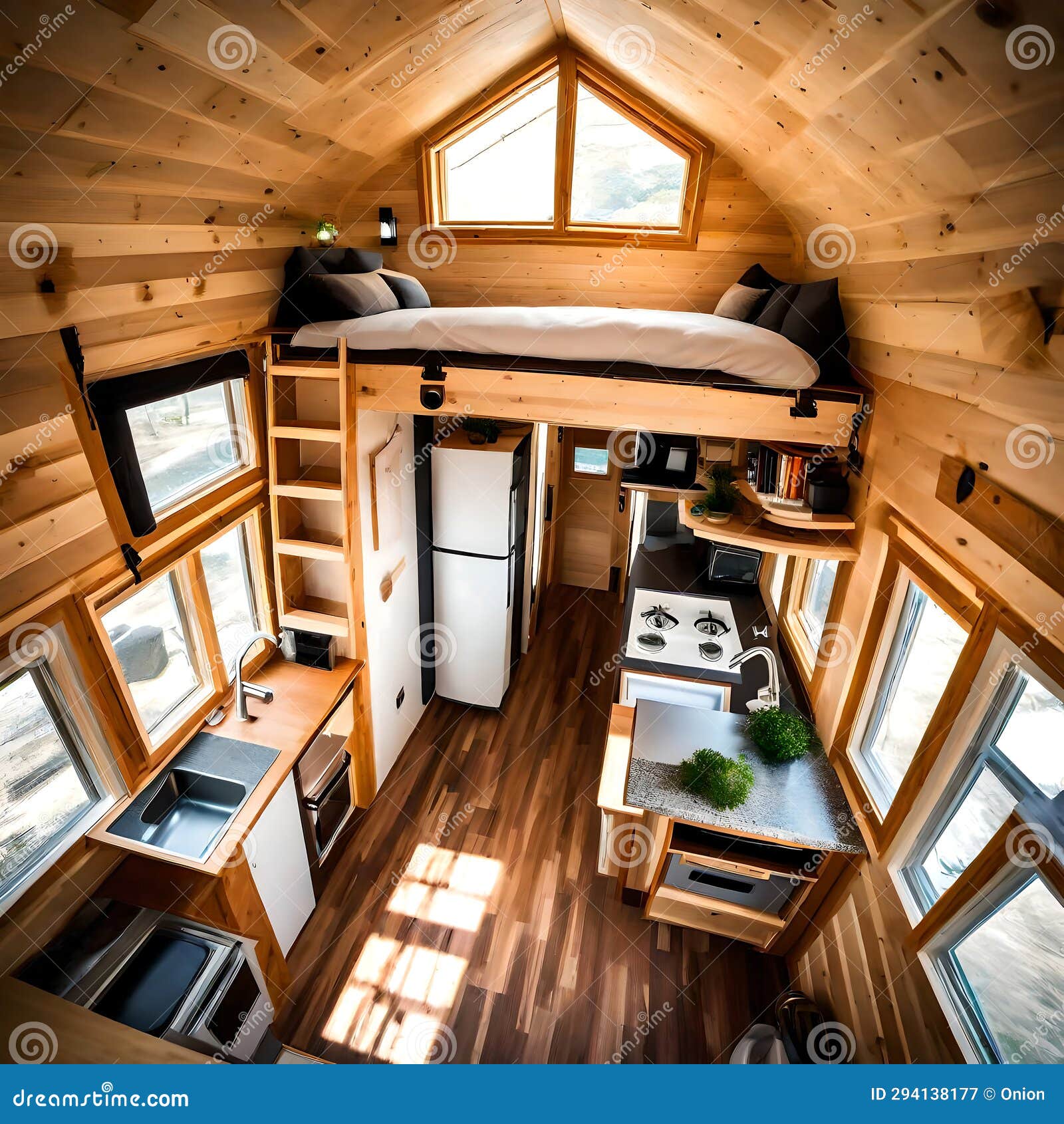 Interior of a Tiny Home - Ai Generated Image Stock Illustration ...