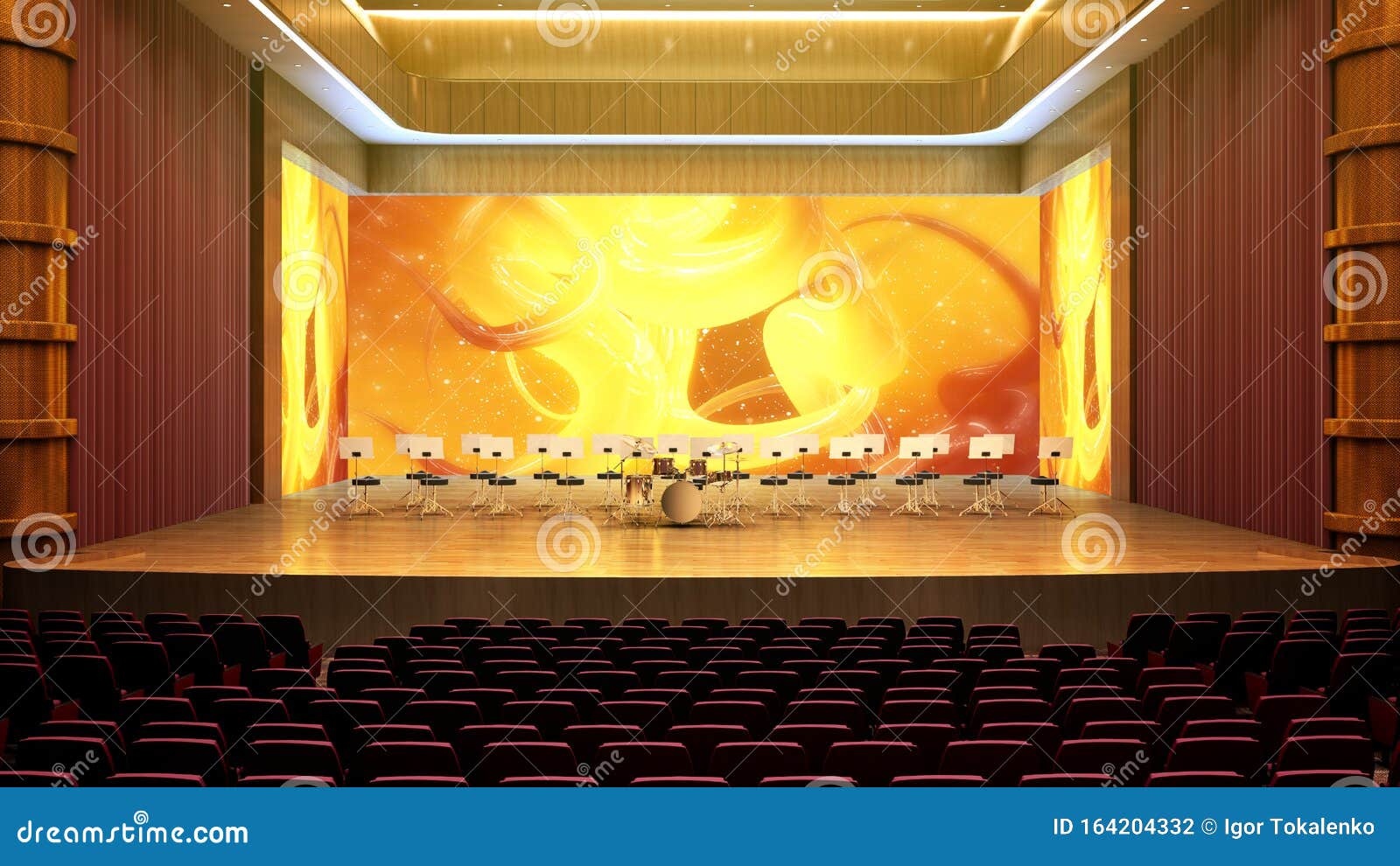 Interior of Concert Hall 3d Render Image Stock Illustration ...