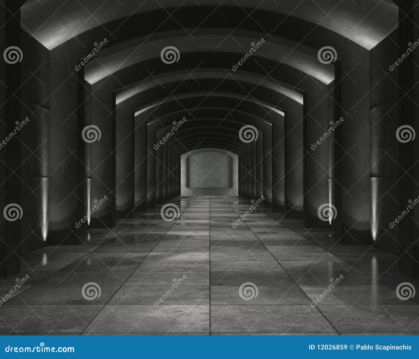 Interior concrete vault stock image. Image of texture - 12026859