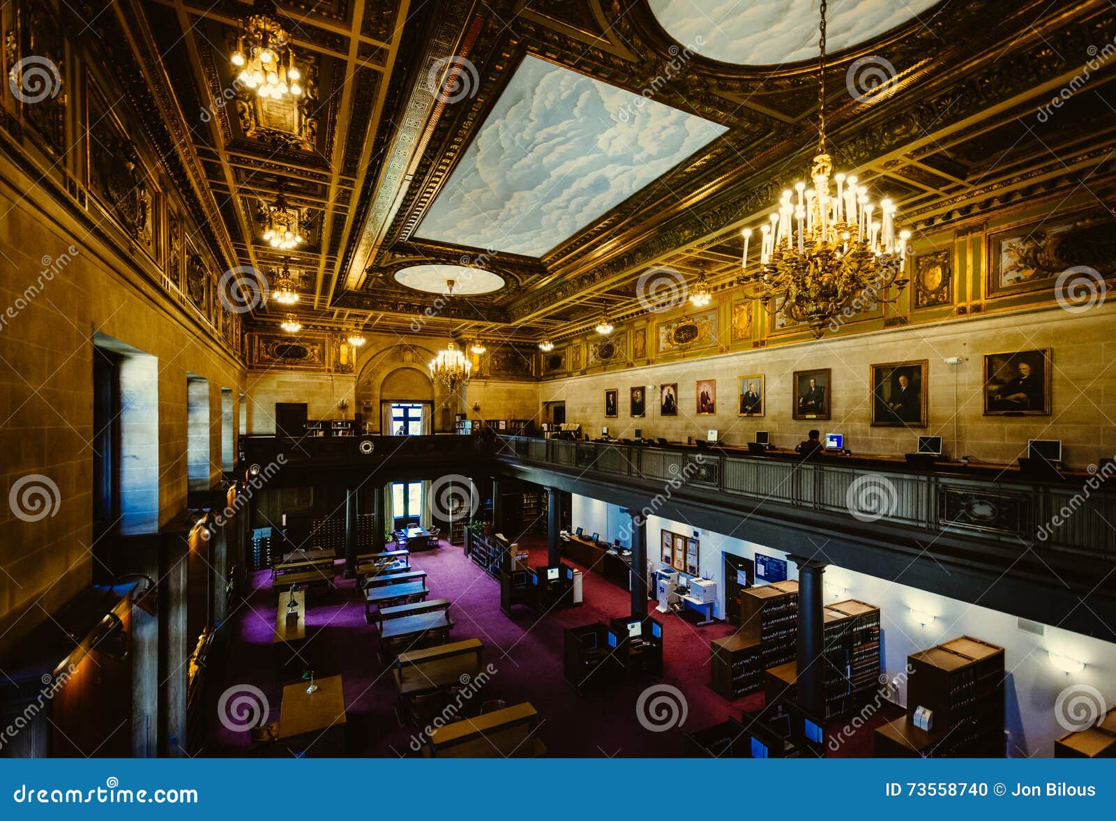 The Interior of the Connecticut State Library, in Hartford, Conn Stock ...