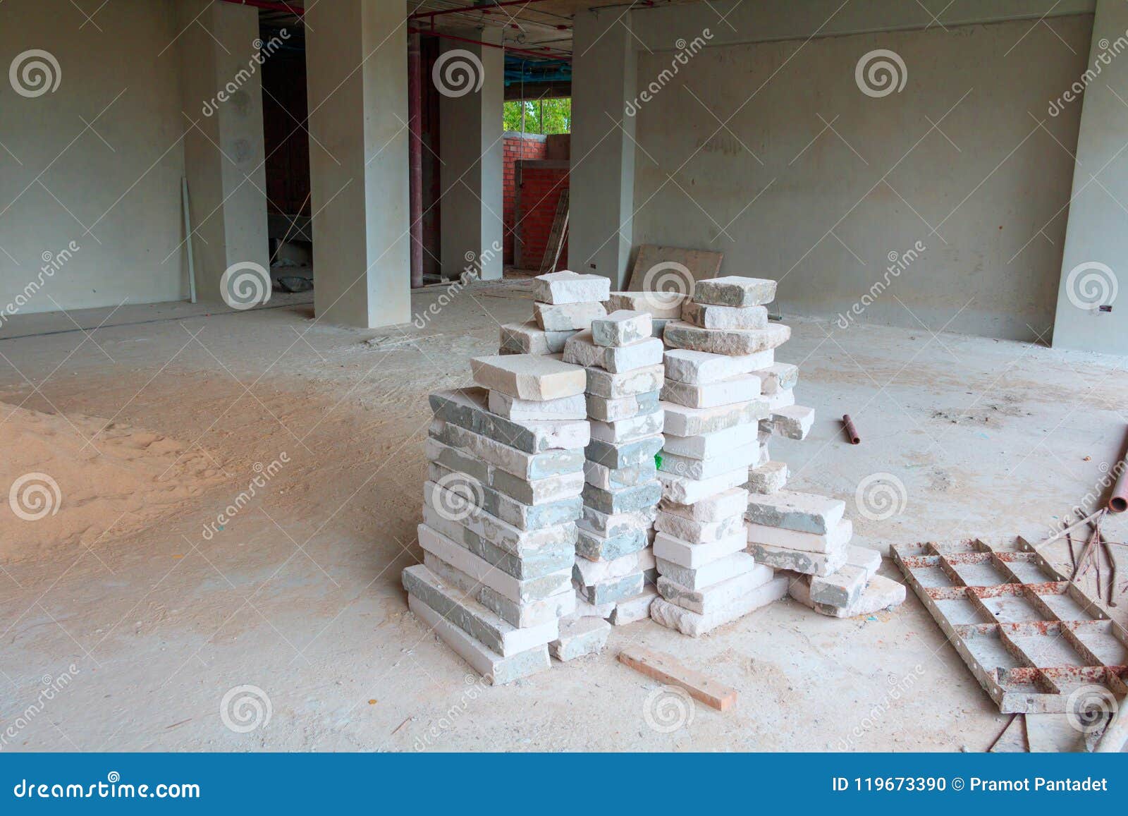 Interior in Construction Building Site Stock Photo - Image of business ...
